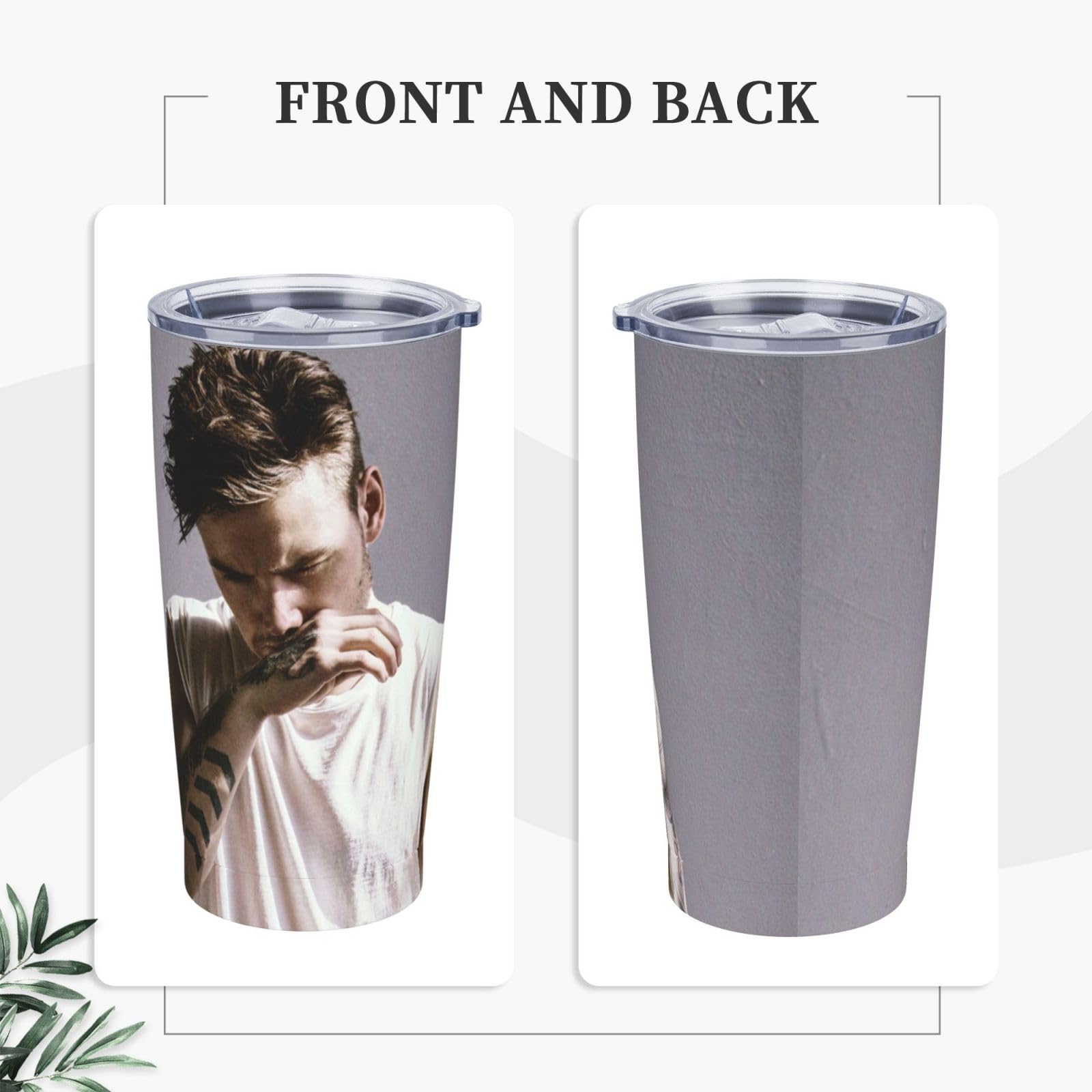UALWORY Liam Music Payne Tumbler Cup 20oz Travel Coffee Mug with Lid and Straw Stainless Steel Insulated Mugs