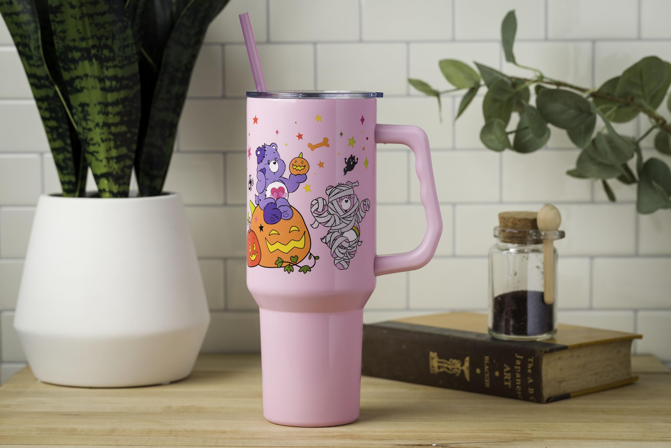 Silver Buffalo Care Bears Tumbler - Harmony, Cheer, Share & Trick-or-Sweet Bears - Stainless Steel, 40 Ounces, Fits Standard Cup Holder