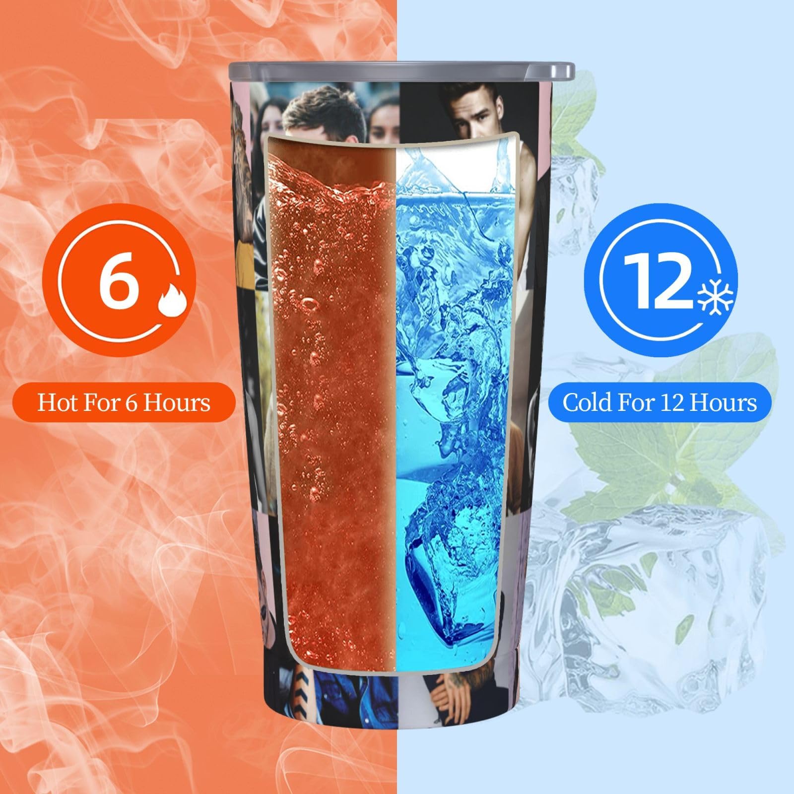 UALWORY Liam Music Payne Tumbler Cup 20oz Travel Coffee Mug with Lid and Straw Stainless Steel Insulated Mugs