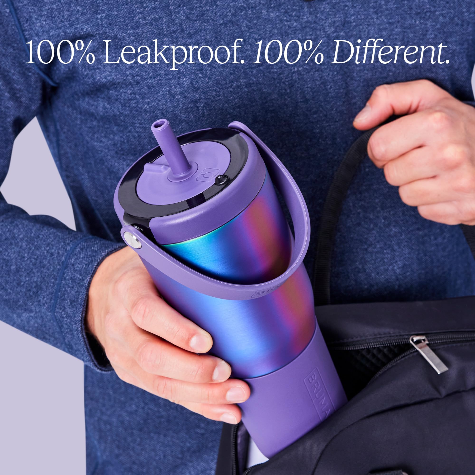 BrüMate Resa 35oz 100% Leakproof Travel Tumbler with Handle & Straw | Flexible Soft Sip Straw | Silicone Sleeve for Durability | Stainless Steel | Cup Holder & Travel Friendly | (Blue Agave)