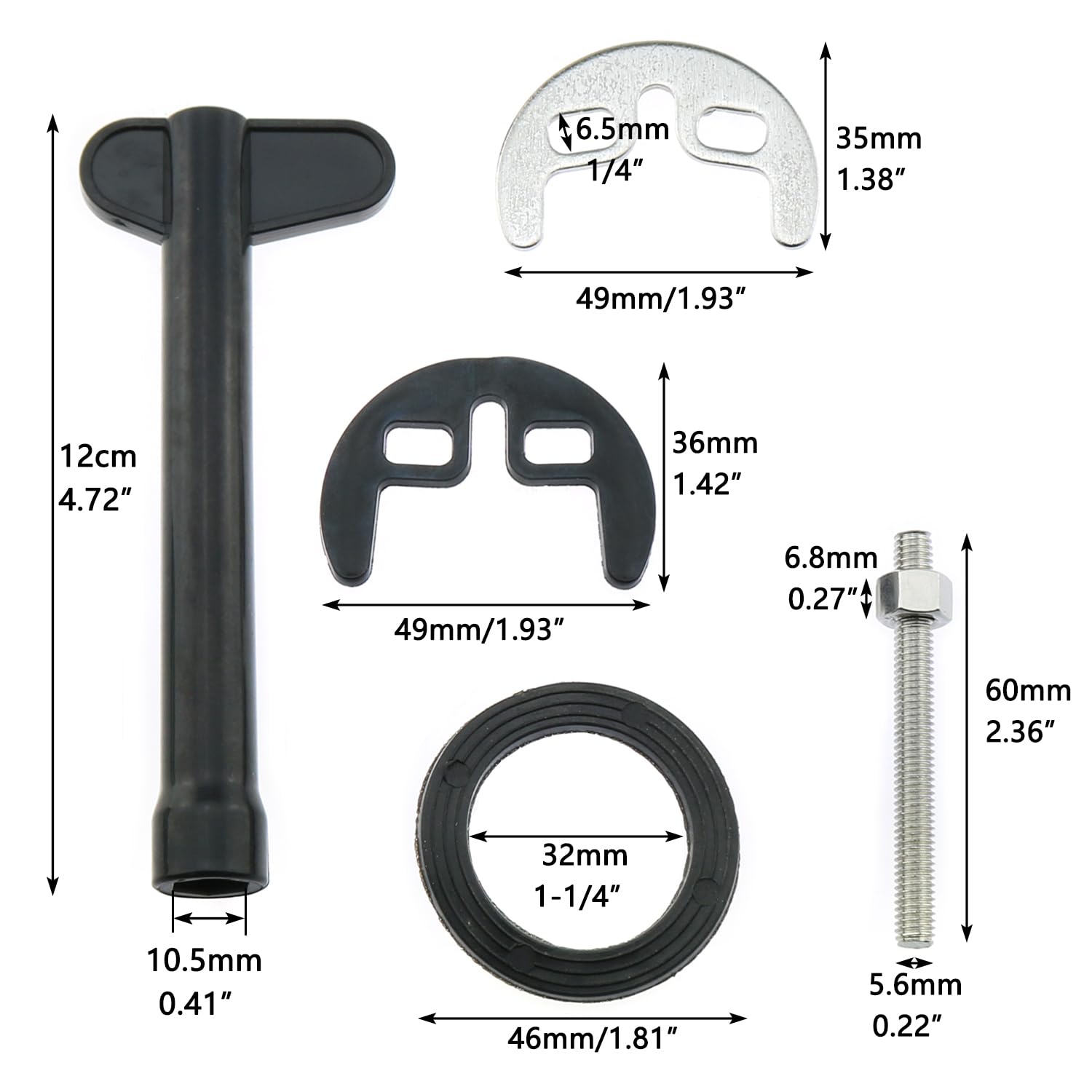 LUORNG 1 Set Tap Fixing Tool Stainless Steel Horseshoe Two Holes Locking Nut Bolt Fixing Kit with Spanner Bracket Kit Kitchen Repair Kit for Tap and Sink