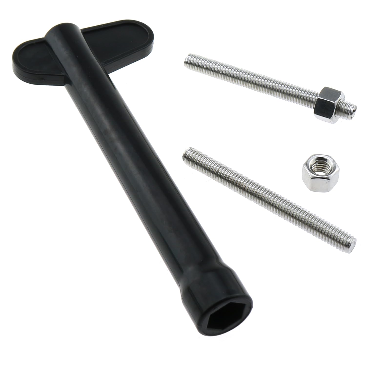 LUORNG 1 Set Tap Fixing Tool Stainless Steel Horseshoe Two Holes Locking Nut Bolt Fixing Kit with Spanner Bracket Kit Kitchen Repair Kit for Tap and Sink