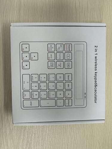 Bluetooth Number Pad - 2.4G Wireless Numeric Keypad with Display Calculator - Wireless Number Pad Slim 34-Key Portable Financial Accounting Numpad Data Entry & Calculation 2in1 for Laptop Desktop PC