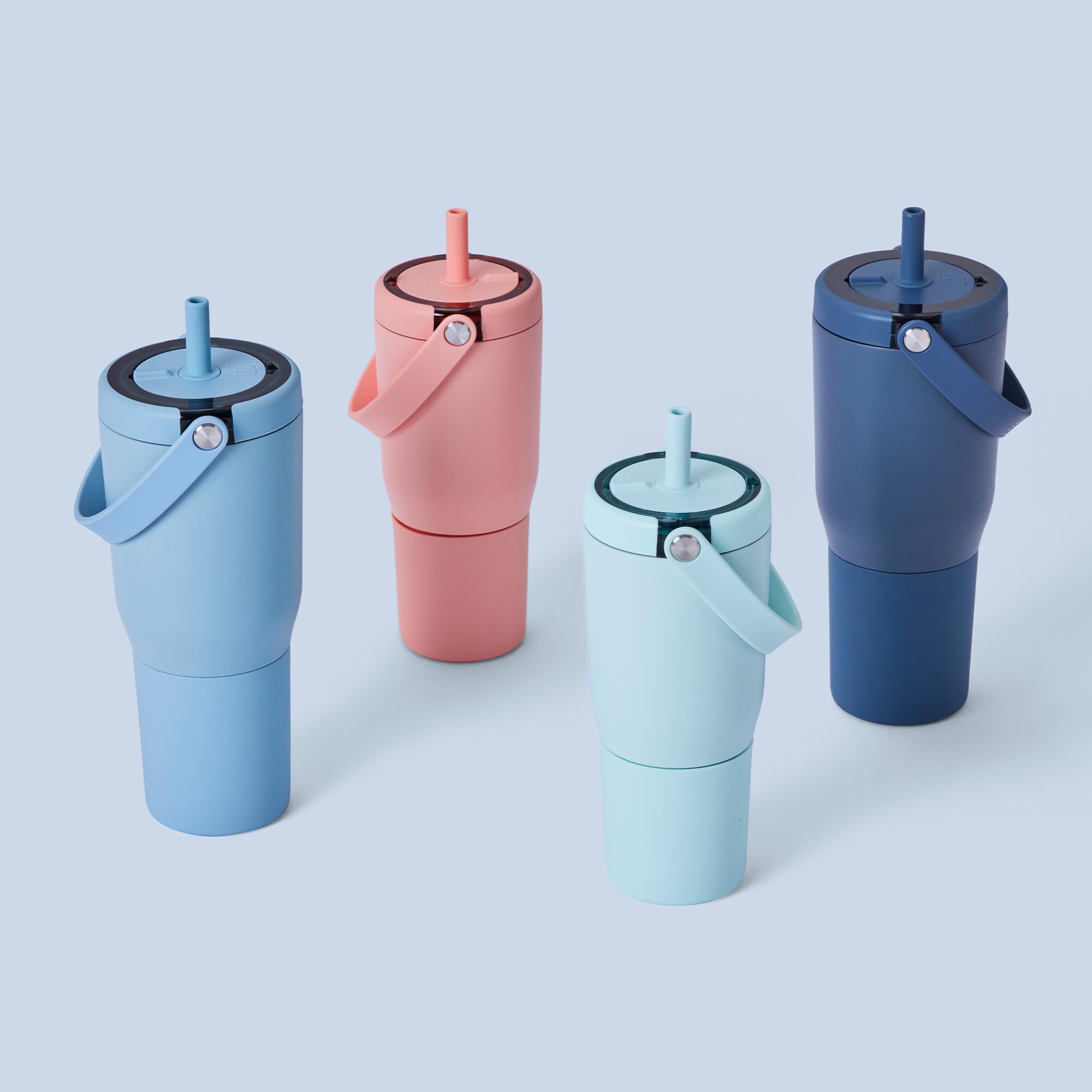 BrüMate Resa 35oz 100% Leakproof Travel Tumbler with Handle & Straw | Flexible Soft Sip Straw | Silicone Sleeve for Durability | Stainless Steel | Cup Holder & Travel Friendly | (Blue Agave)