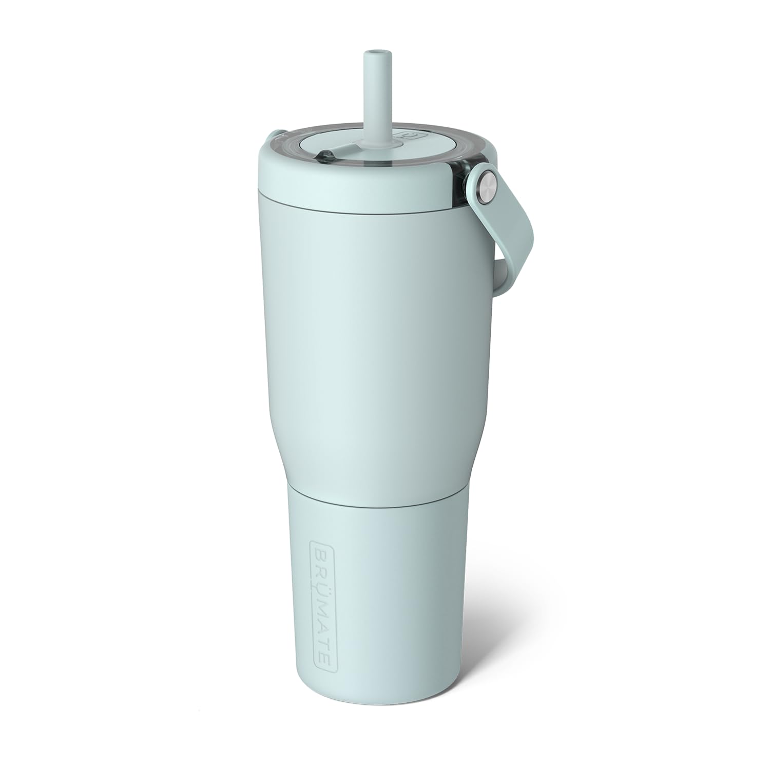BrüMate Resa 35oz 100% Leakproof Travel Tumbler with Handle & Straw | Flexible Soft Sip Straw | Silicone Sleeve for Durability | Stainless Steel | Cup Holder & Travel Friendly | (Blue Agave)