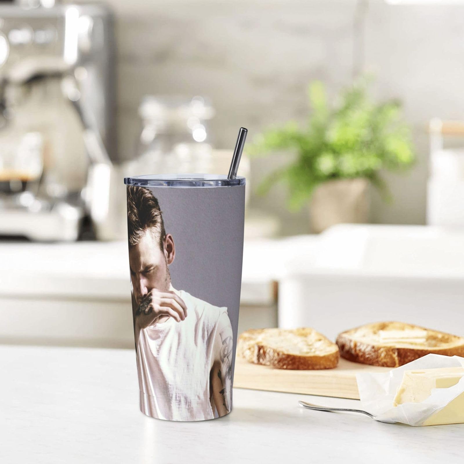 UALWORY Liam Music Payne Tumbler Cup 20oz Travel Coffee Mug with Lid and Straw Stainless Steel Insulated Mugs
