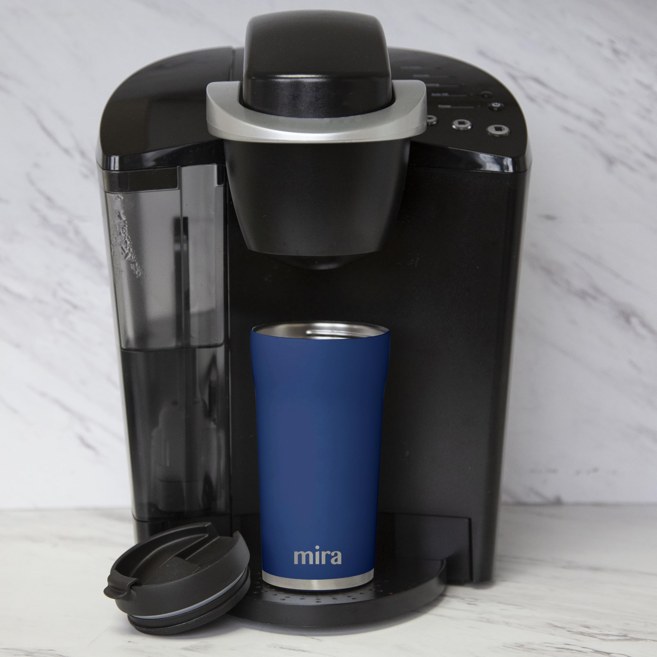 MIRA 12 oz Coffee Travel Mug - Stainless Steel Insulated Tumbler with Leak-Proof Lid - Hot & Cold Cup - Marine