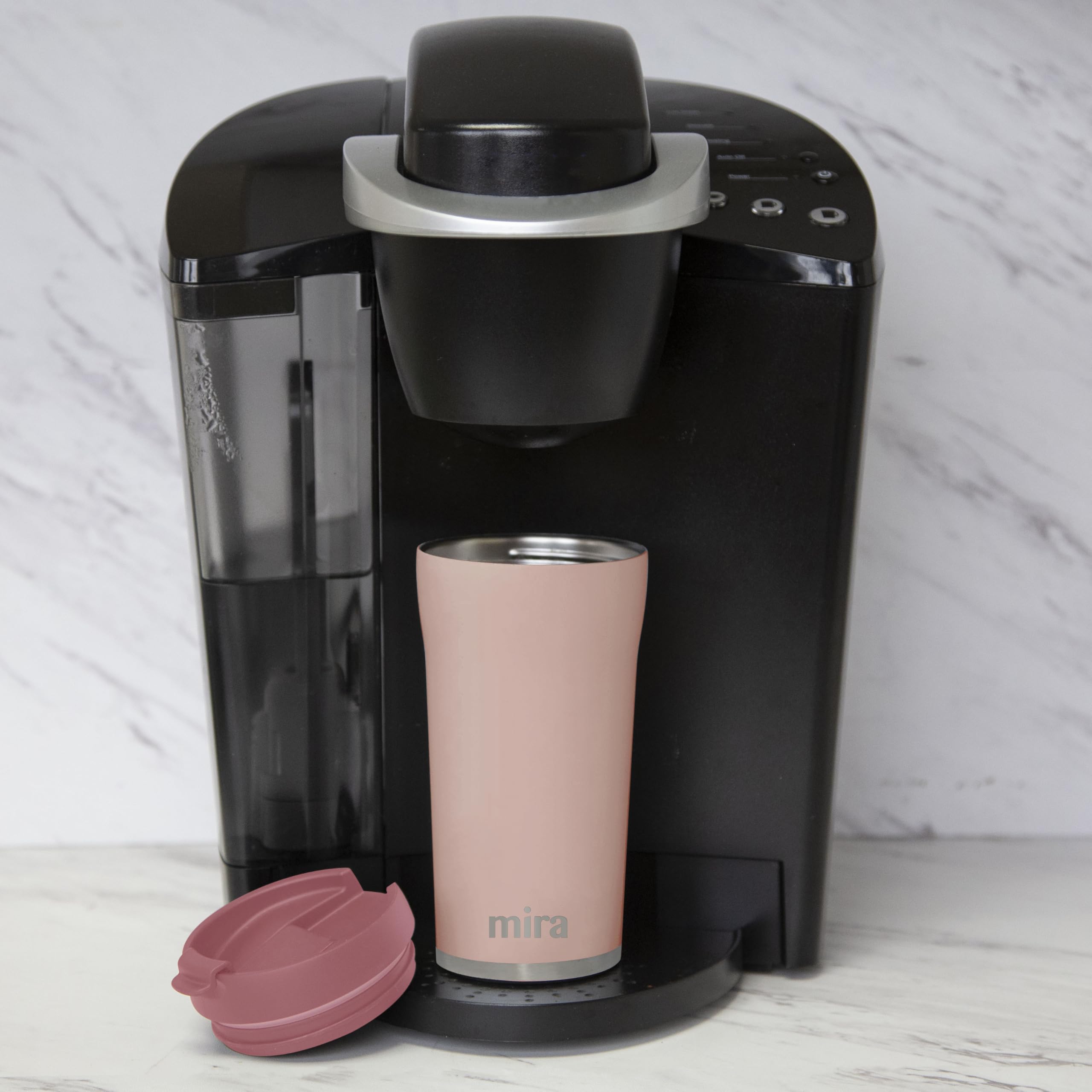 MIRA 12 oz Coffee Travel Mug - Stainless Steel Insulated Tumbler with Leak-Proof Lid - Hot & Cold Cup - Punch