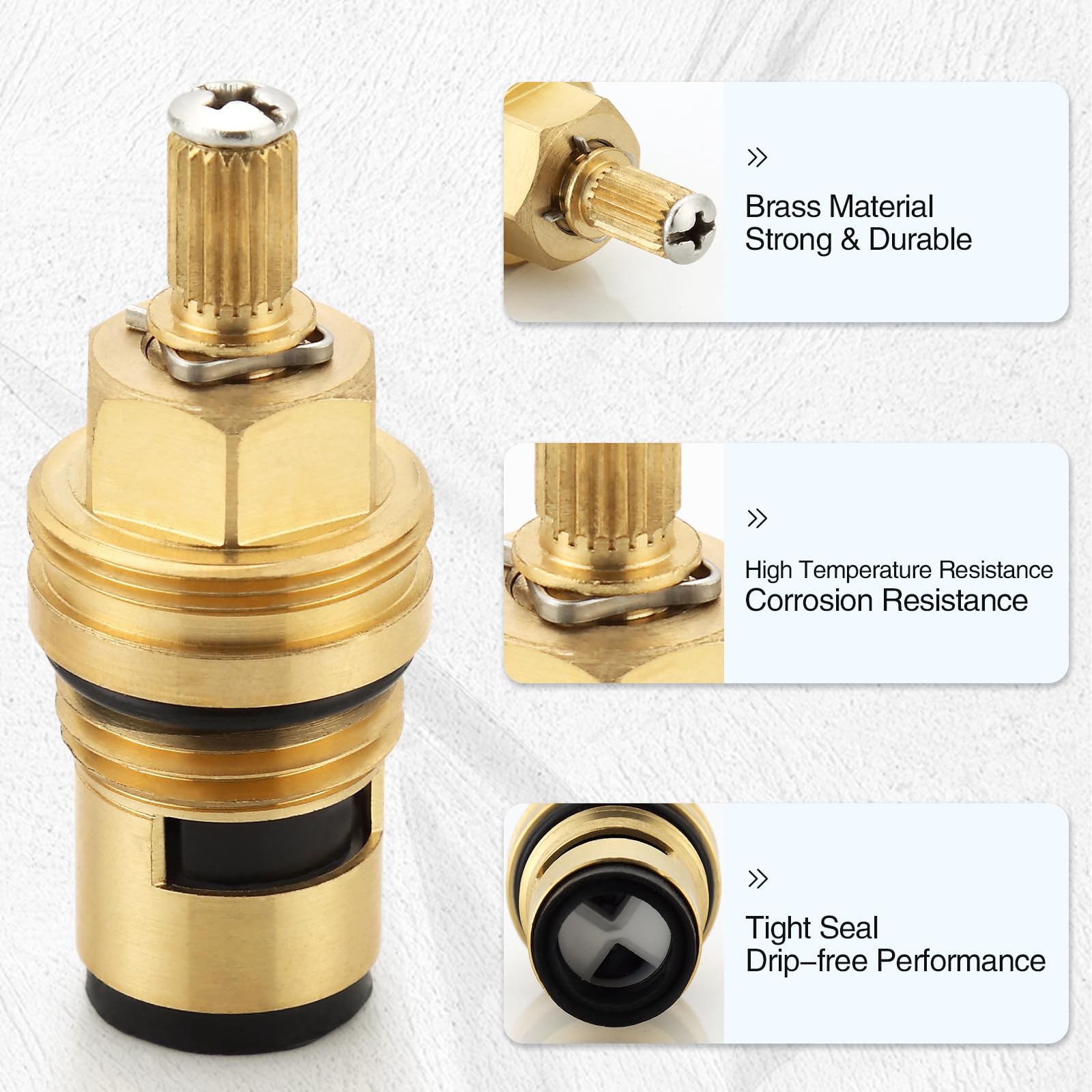 Ceramic Cartridge for Grohe 45883000, Right Side of the Sink Anti-Clockwise Closing Cartridge Replacement, Faucet Cartridge Replacement Assembly, Brass