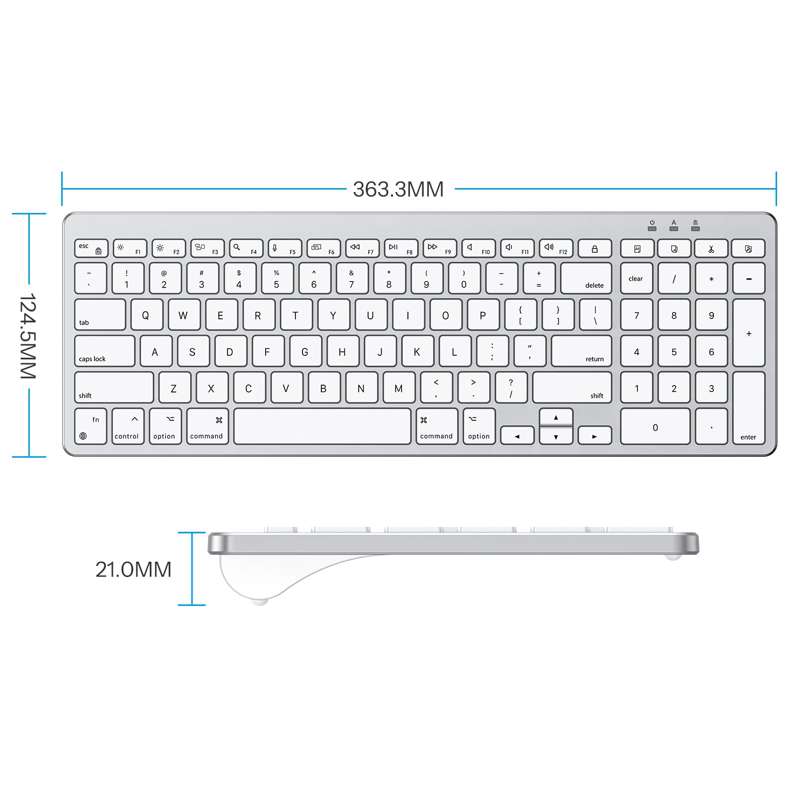 OMOTON Wired Keyboard Compatible with Mac, with Dual Interface (USB and Type-C), Numeric Keypad Compatible with MacBook Pro/Air, iMac, Mac Mini/Pro Laptop, Silver