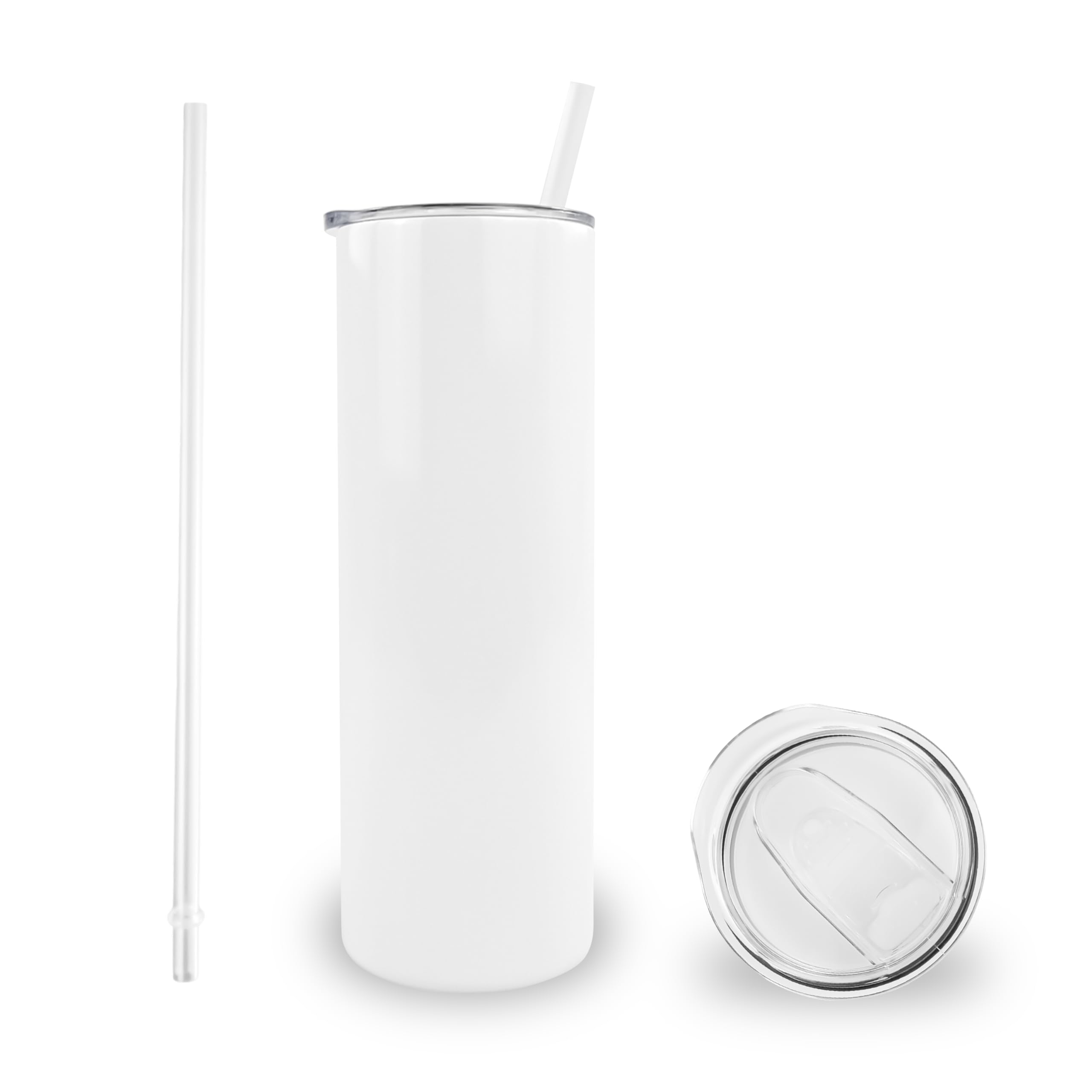 Hogg 20 oz Sublimation Tumblers Edge (9 Units) - Flat Bottom, Sublimation Blanks, Bulk Tumblers with Lids and Straws, 20oz Skinny, Blank Cups