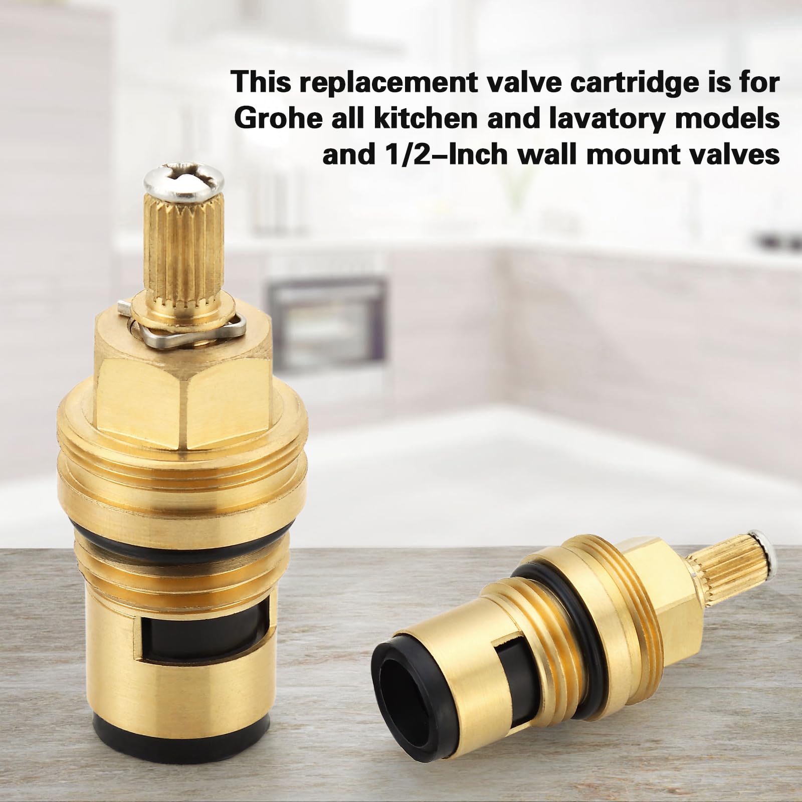 Ceramic Cartridge for Grohe 45883000, Right Side of the Sink Anti-Clockwise Closing Cartridge Replacement, Faucet Cartridge Replacement Assembly, Brass