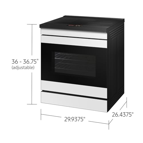 Samsung Bespoke 6.3 cu. ft. Smart Slide-In Induction Range with AI Home & Smart Oven Camera, White Glass, NSI6DB990012AA