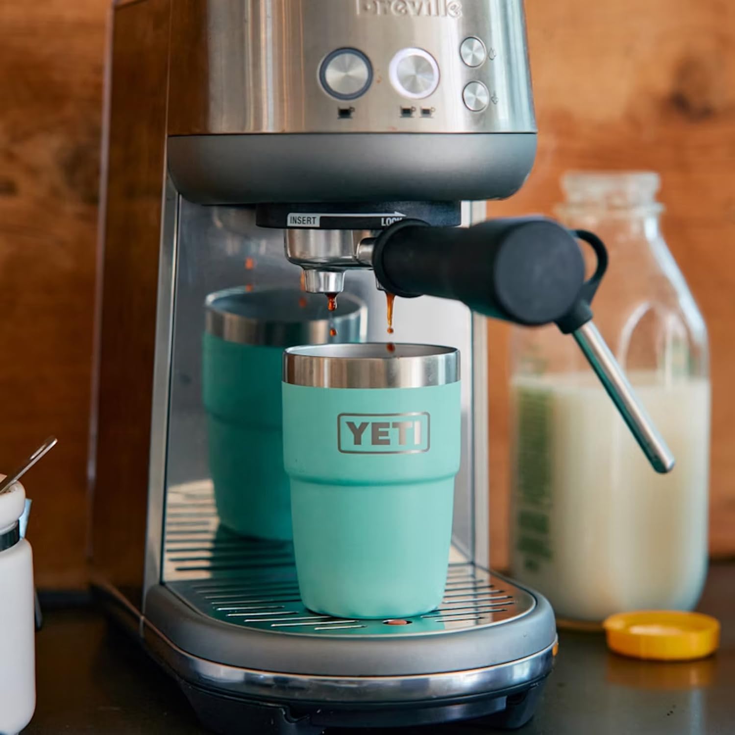 YETI Rambler 8 oz Stackable Cup, Stainless Steel, Vacuum Insulated Espresso Cup with MagSlider Lid, Lowcountry Peach