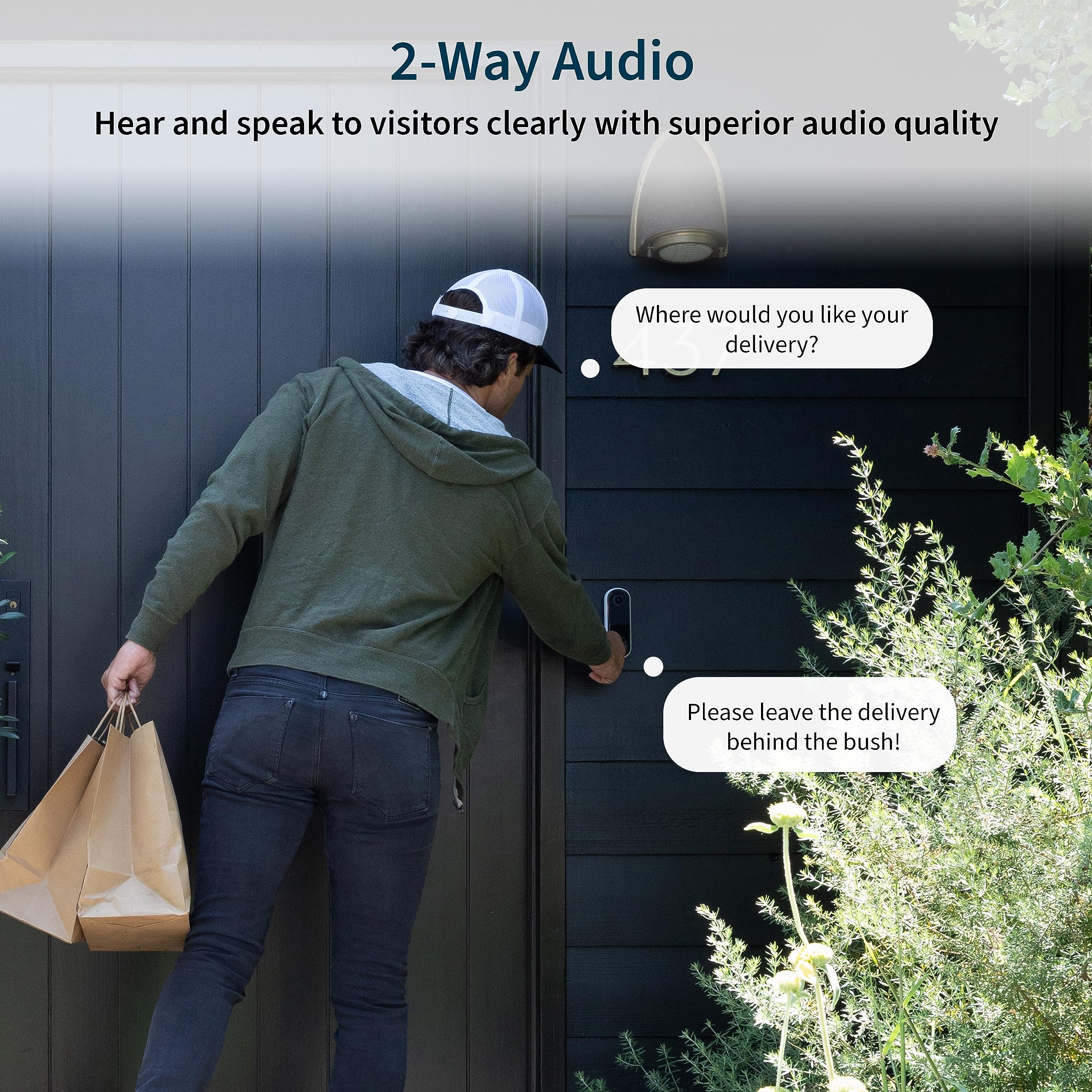 Arlo Video Doorbell 2K 2nd Generation & Chime 2 Bundle, 2K HD doorbell Camera, 2-Way Audio, Package Detection, Motion Detection and Alerts, Built-in Siren, Night Vision, AVDK4001-100CNS, White