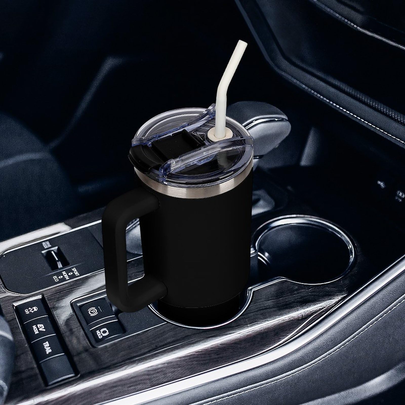 Pitbull Mom 40 Oz Tumbler Insulated Stainless Steel Water Bottle Travel Mug Car Cup with Handle and Straw