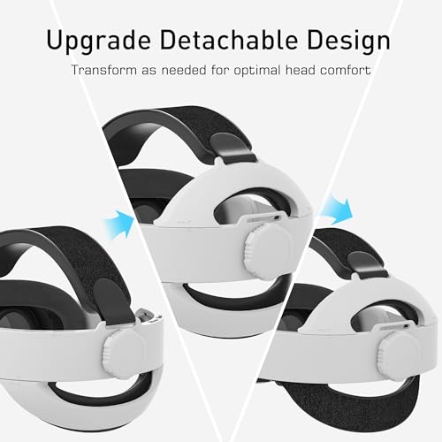 Kuject Design Comfort Head Strap Accessories for Quest 3S/Quest3, Elite Strap Replacement with Adjustable Hinge and Enlarged Head Support, VR Accessories Fit for Carrying Case