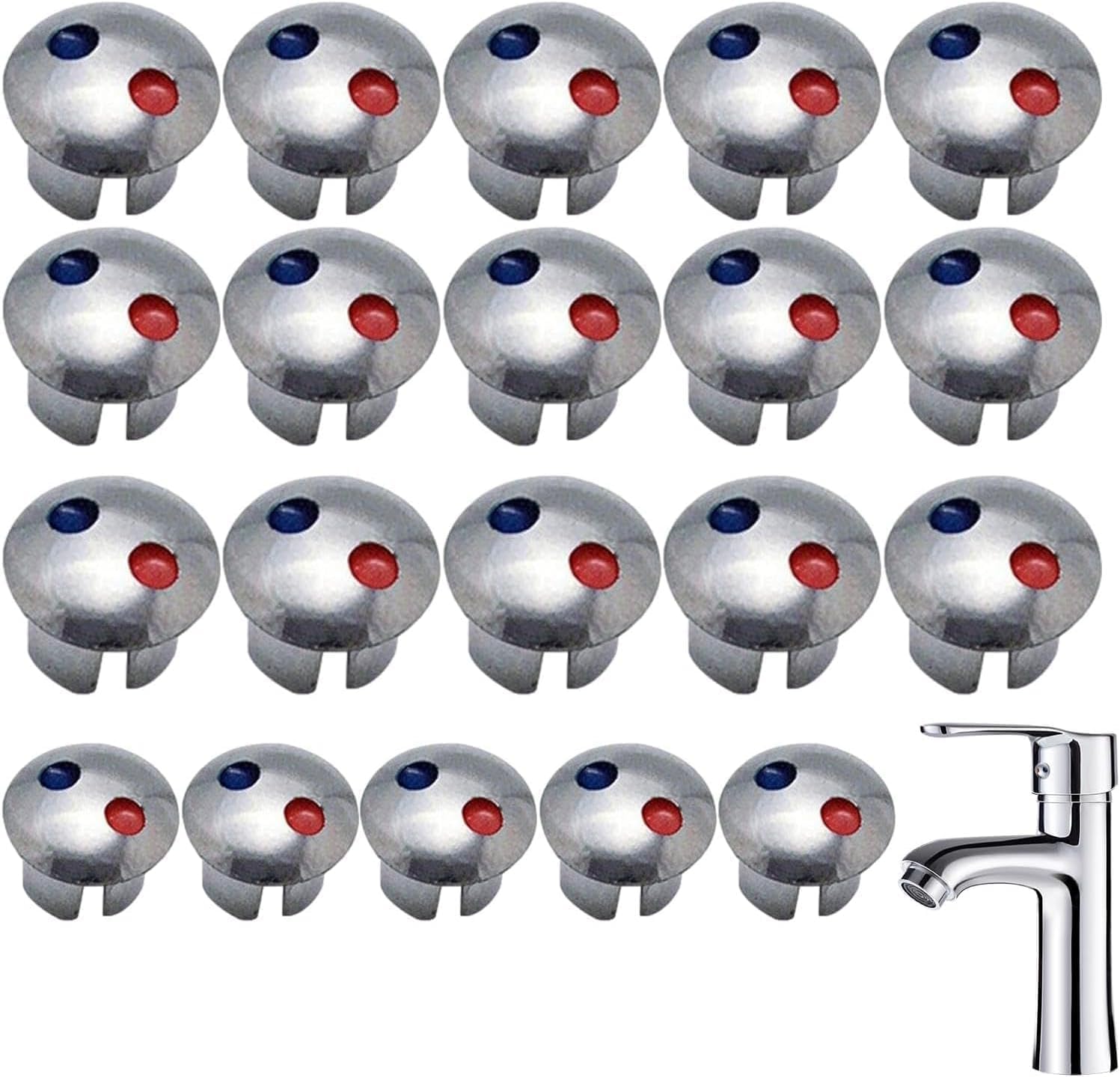 20 Pcs Faucet Replacement Part| Faucet Handle Index Buttons Faucets Replacement Part,Hot Cold Water Markers, Hot and Cold Signs Button Hot Cold Water Label for Kitchen Air Tool Parts & Accessories