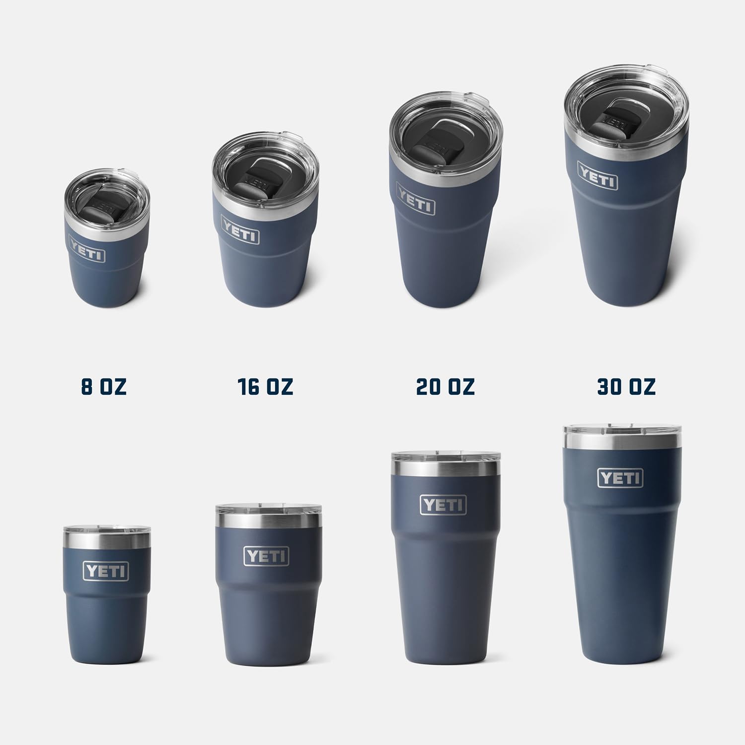 YETI Rambler 8 oz Stackable Cup, Stainless Steel, Vacuum Insulated Espresso Cup with MagSlider Lid, Lowcountry Peach