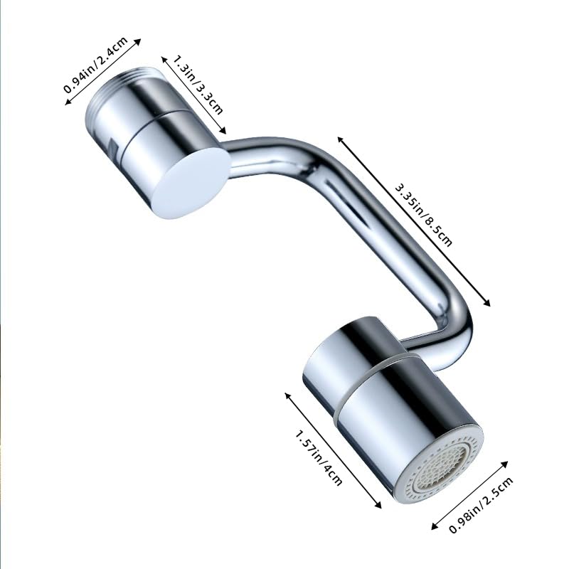 SELLO 1080° Rotating Faucet Extender for Bathroom Sink, Sink Water Faucet Aerator with Brass Extension, Kitchen Faucet Extender with 2 Mode Splash,Adjustable Swivel Arm