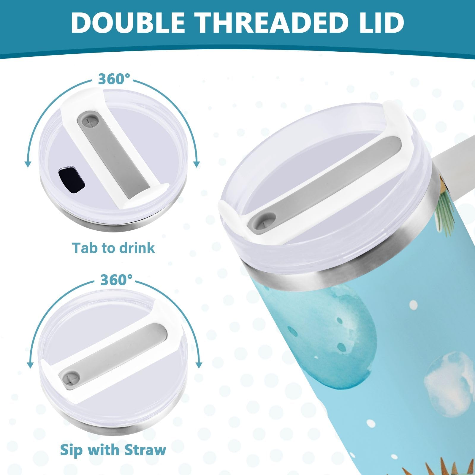 40 oz Cute Pufferfish Insulated Tumbler with Handle, Stainless Steel Vacuum Water Bottles with Lid and Straw for Water, Iced Tea or Coffee