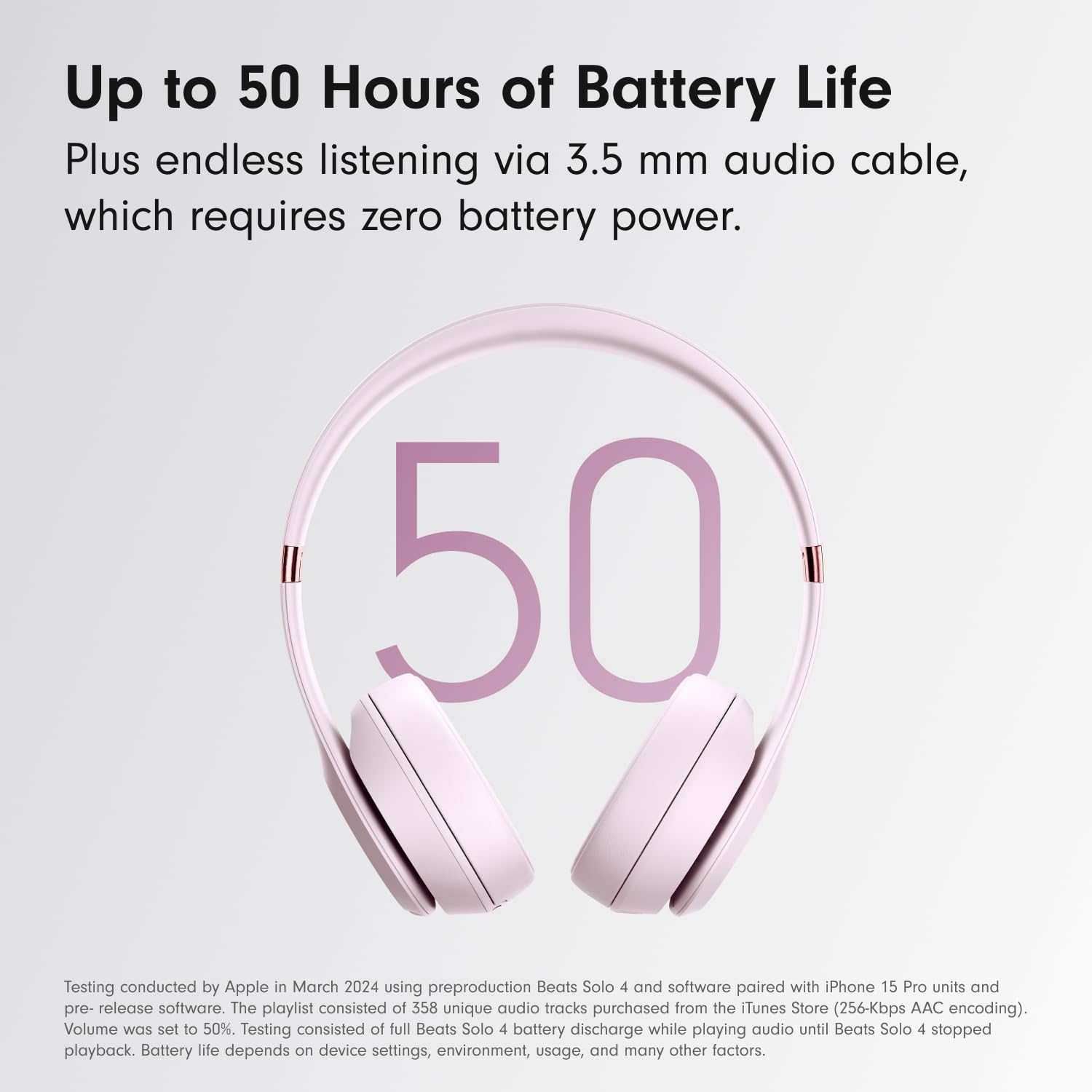 Beats Solo 4 - Wireless Bluetooth On-Ear Headphones, Apple & Android Compatible, Up to 50 Hours of Battery Life - Cloud Pink (Renewed Premium)