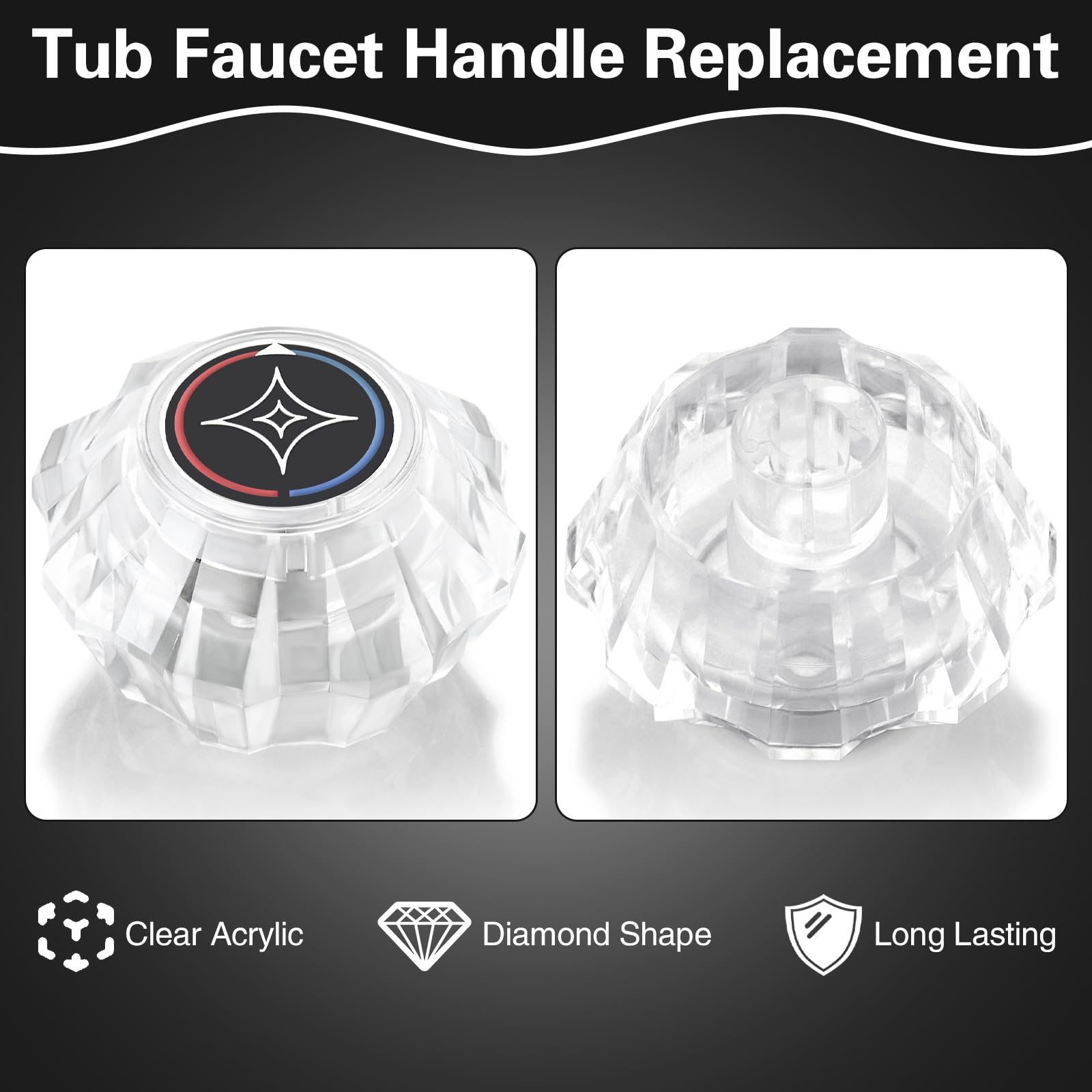 LavishStream Shower Knob Replacement for Price Pfister Shower Handle 940-240 One-Handle Tub Kit Clear Acrylic