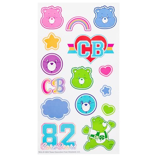 Silver Buffalo Care Bears Plastic Bottle with Sticker Set and Twist Spout Featuring Good Luck Bear, Grumpy Bear, Share Bear, and Cheer Bear, 32 Ounces