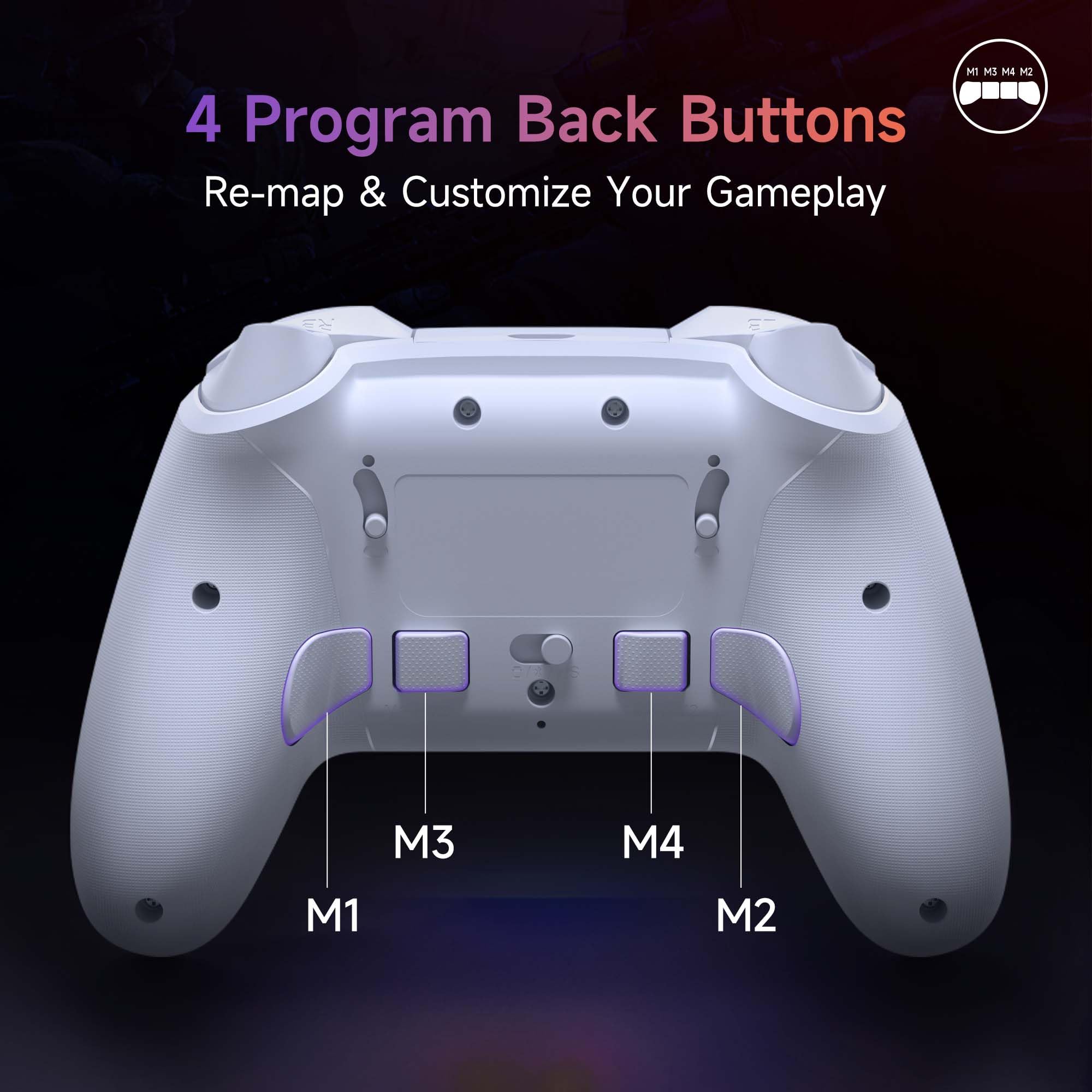 EasySMX X20 Wireless Gaming Controller with RGB Backlit, 2-Stage Hall Effect Stick, 1000Hz Polling Rate, 6-Axis Gyro on Multi-Platform, Mech Buttons- Compatible with PC/Switch/Steam/Android