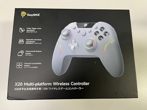 EasySMX X20 Wireless Gaming Controller with RGB Backlit, 2-Stage Hall Effect Stick, 1000Hz Polling Rate, 6-Axis Gyro on Multi-Platform, Mech Buttons- Compatible with PC/Switch/Steam/Android