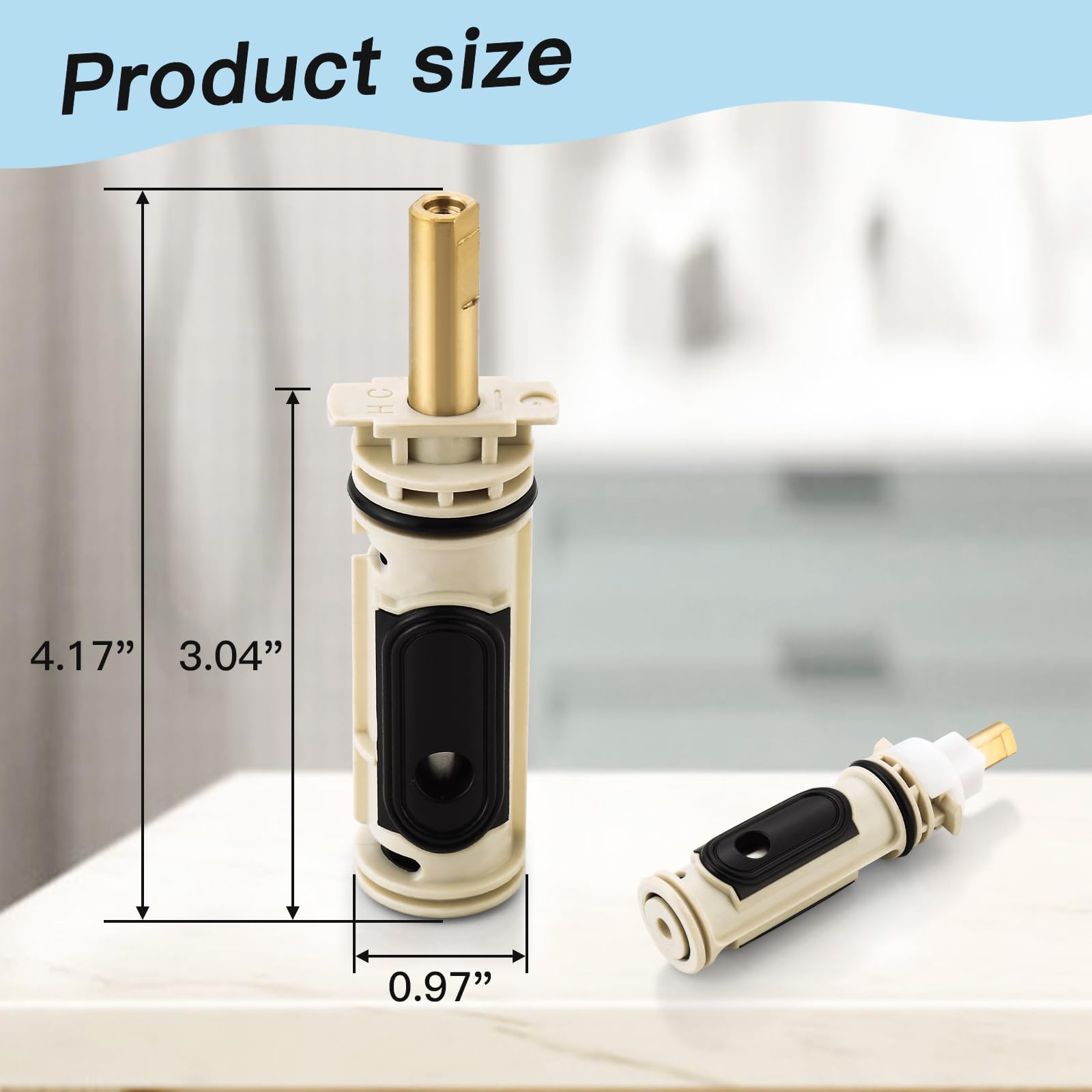 Faucet Cartridge Replacement Compatible with Moen 1222, Replacement Cartridge with Removal Tool 104421 for Moen One Handle Posi-temp Faucet Tub Shower Cartridge Replacement