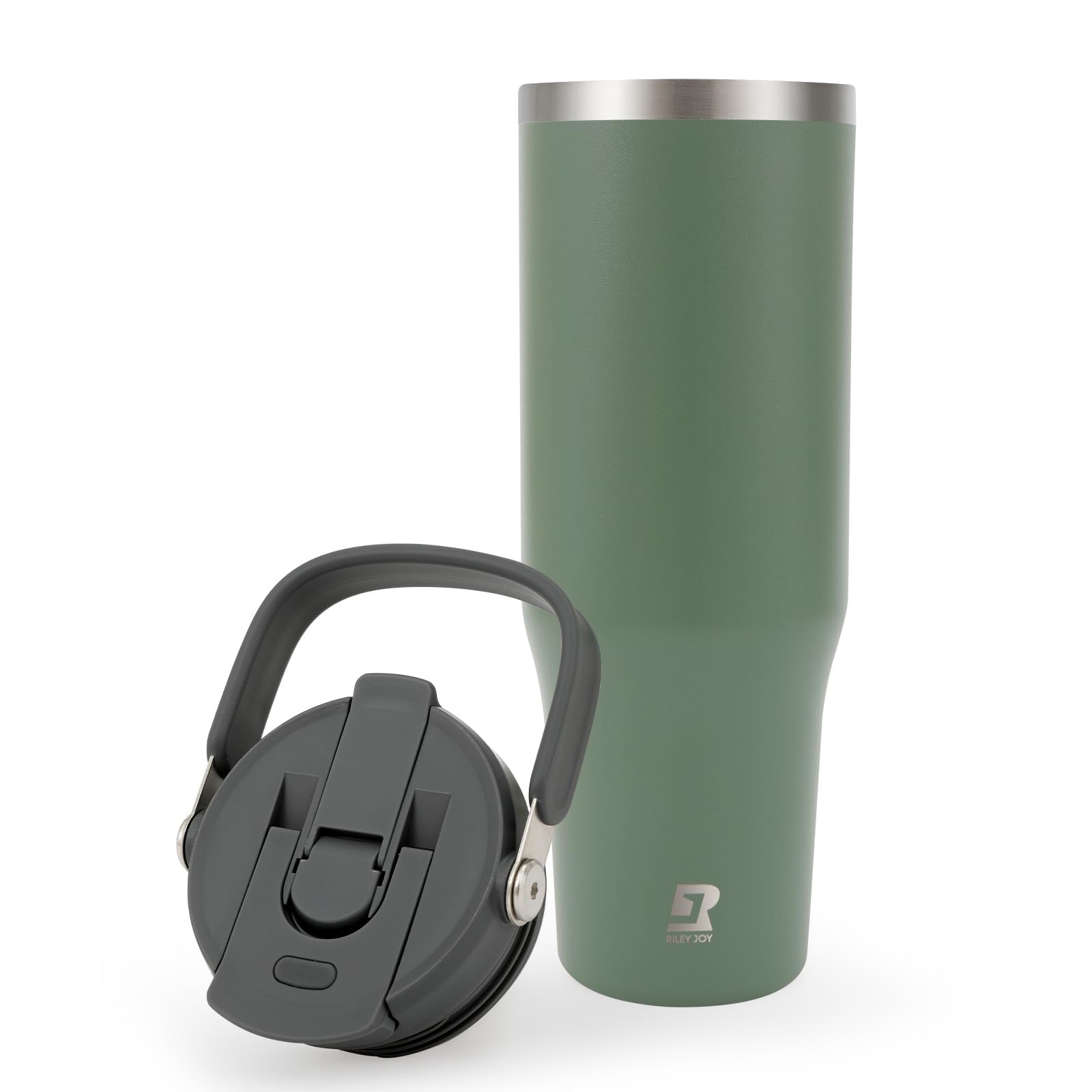 Riley Joy 32 oz 2.0 Stainless Steel Tumbler with Leak-Proof Lid and Straw, Double-Wall Vacuum Insulated Travel Mug for Coffee, Iced Tea, or Water - Ideal for Commutes and Outdoor