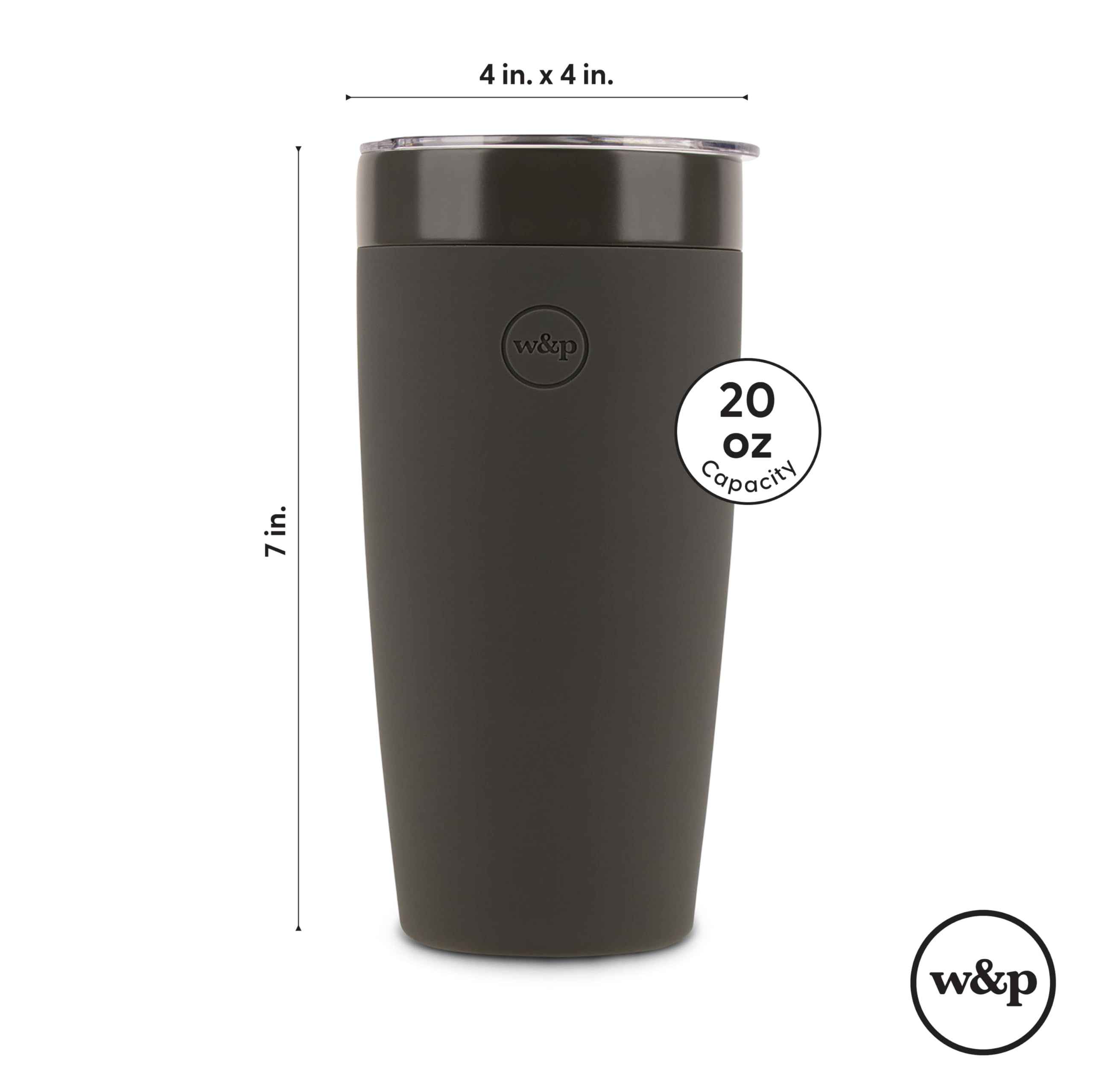 W&P Porter Insulated Tumbler 20 oz | No Metallic Aftertaste Ceramic Coated for Water, Coffee, & Tea | Wide Mouth Vacuum Insulated | Dishwasher Safe, Terrazzo Blush