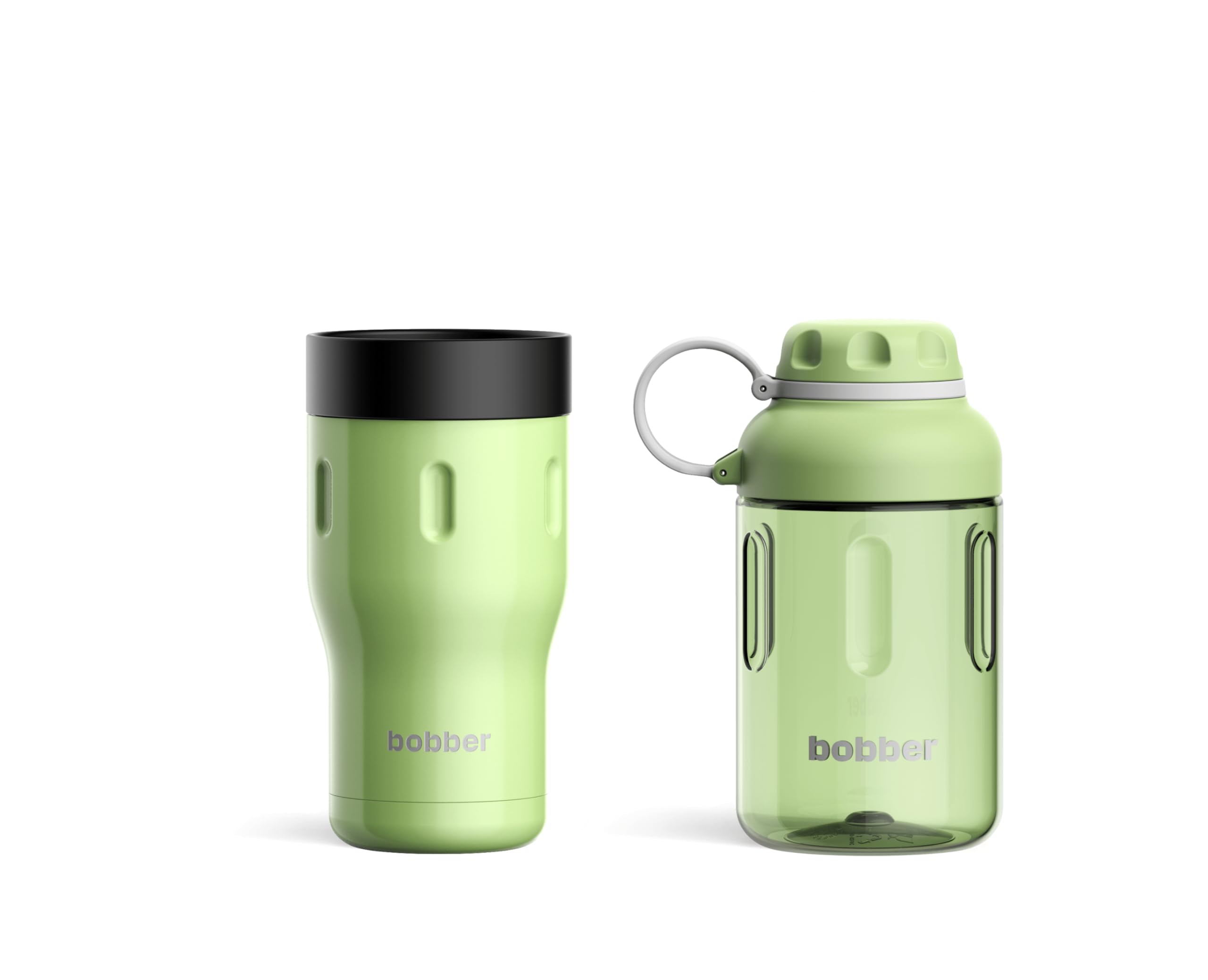 BOBBER Pack of 12 oz Insulated Stainless Steel Travel Mug & 20 oz Sport Tritan Bottle 100% Leakproof & Dishwasher safe (Mint Cooler)