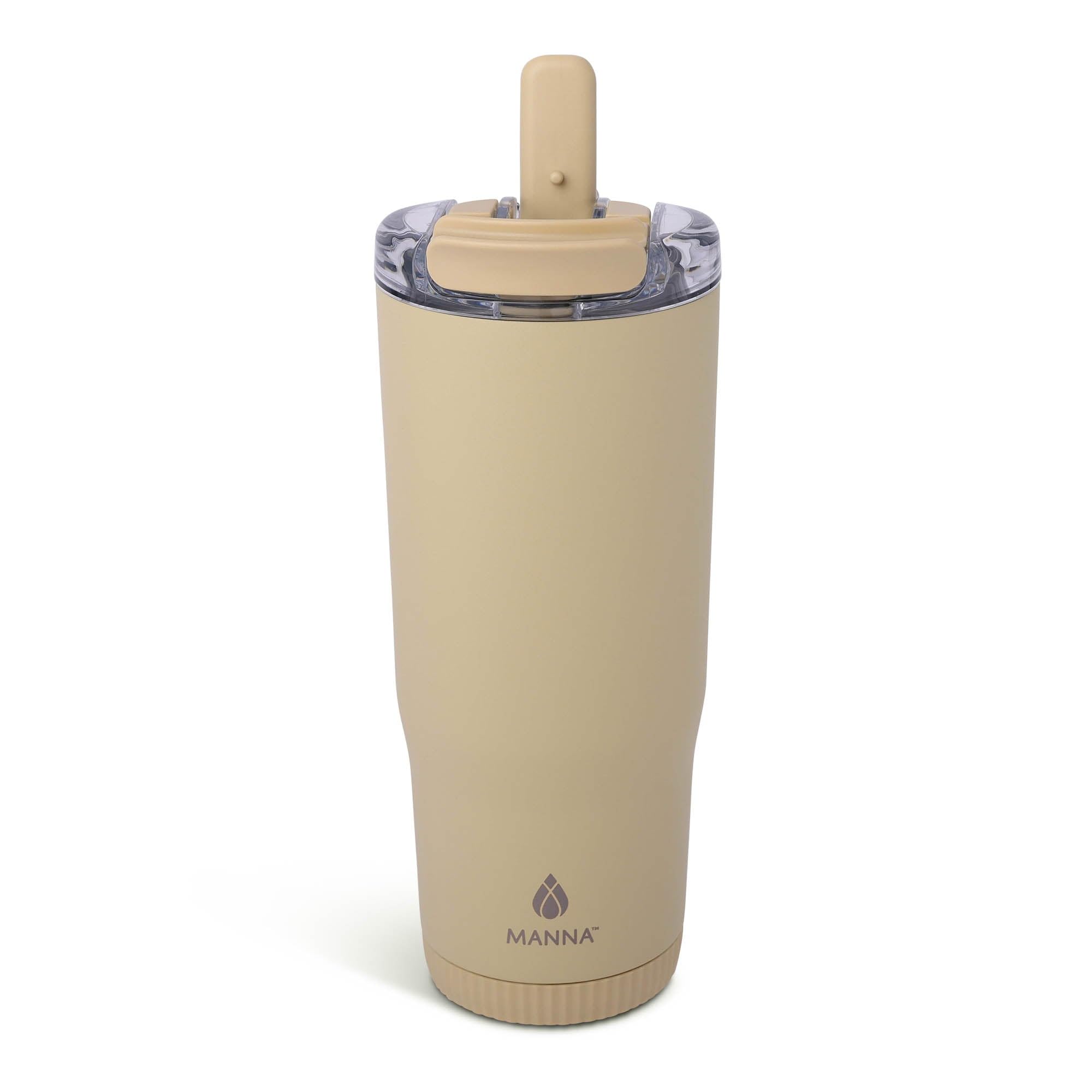 Manna Groove Stainless Steel Insulated Tumbler with Locking Tritan Lid and Flip-up Straw - 30 Oz - Dandelion Powder Coat