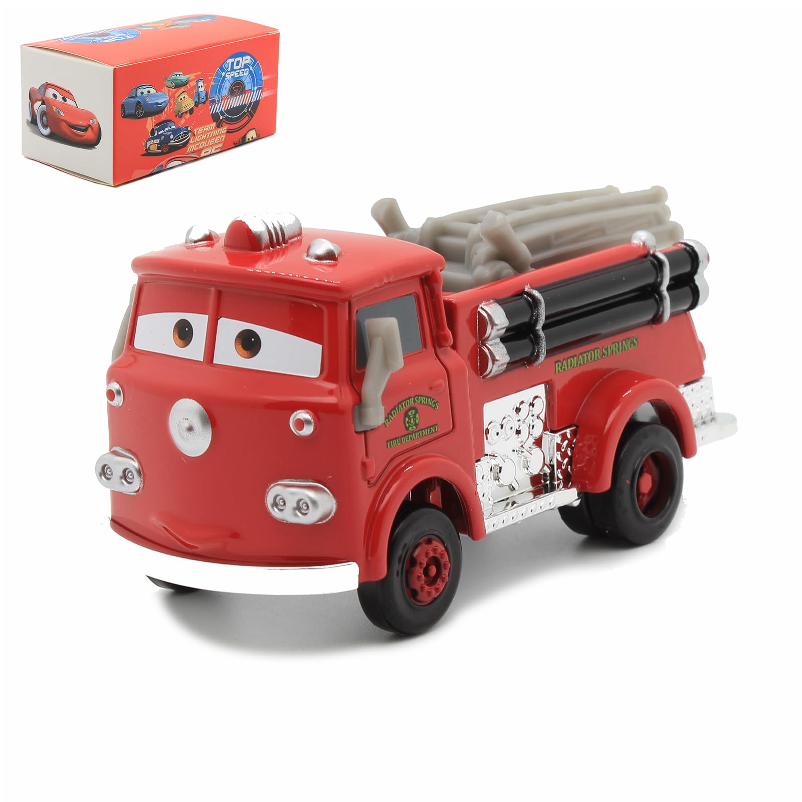 IYZEVK Car 3 Toys, Car Movie, Jackson, The King, Die-cast Toy Car, for a Boy's Birthday (Red Firetruck)