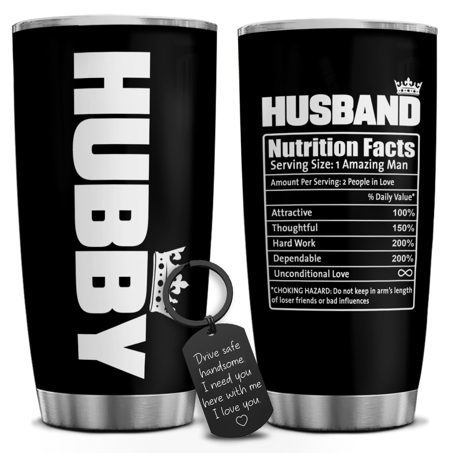 20 Oz Stainless Steel Tumbler For Husband, Hubby Tumbler, Husband Gifts From Wife - Christmas, Valentine'S Gifts For Husband, Anniversary Present For Him, Husband Gift, Hubby Birthday Gift