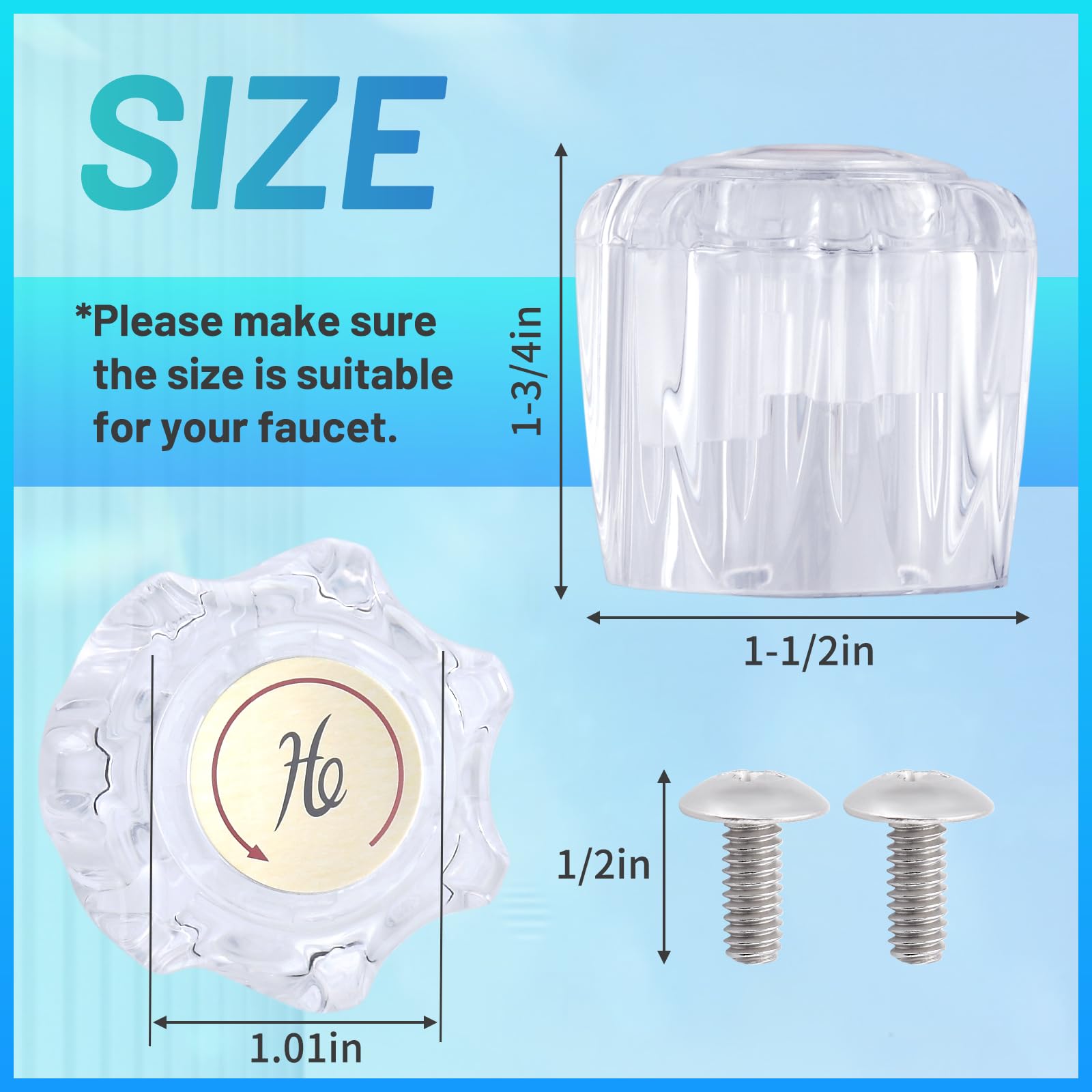 PuritySage Shower Faucet Handle Replacement,Compatible with Delta MP54260,Hot/Cold Shower Knobs with Acrylic Plastic(2-Pack)