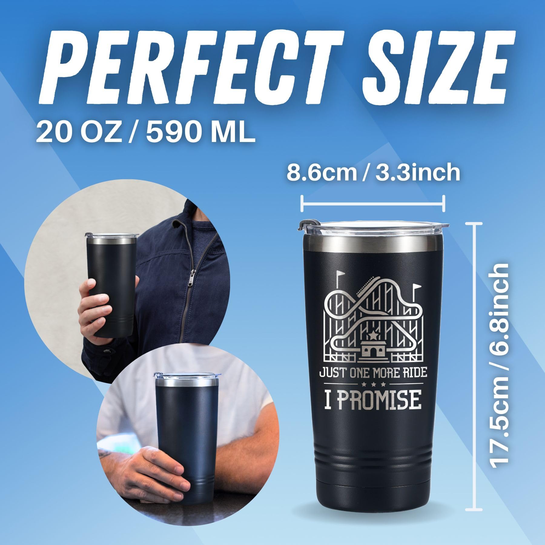 Onebttl Roller Coaster Gifts Tumbler Travel Coffee Mug, Stainless Steel Insulated with Lid 20oz/590ml