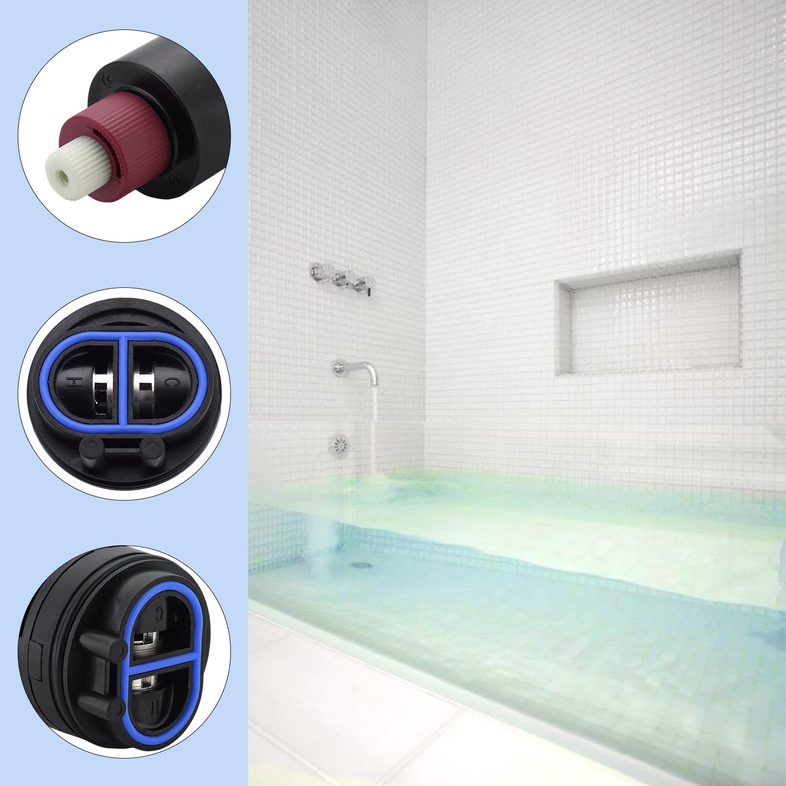 PuritySage Shower Faucet Cartridge Replacement for Single Handle Shower Faucet,Compatible with Glacier Bay 10321,Hot/Cold Water Filter for Shower Faucet