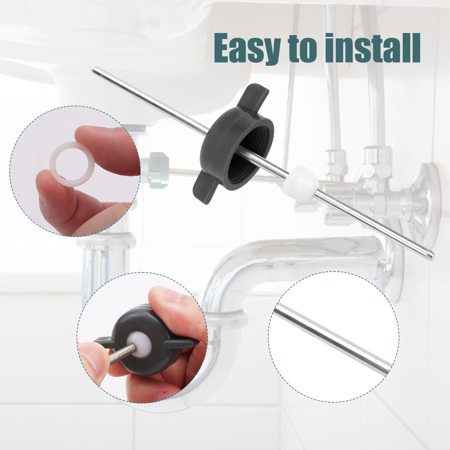 2pcs Bathroom Sink Pivot Rod for Moen 11985, Premium Metal and Plastic Ball Rod Replacement for 50/50 Lavatory Pop Up Center Sink Drain Stopper Assembly Compatible with Moen 11985