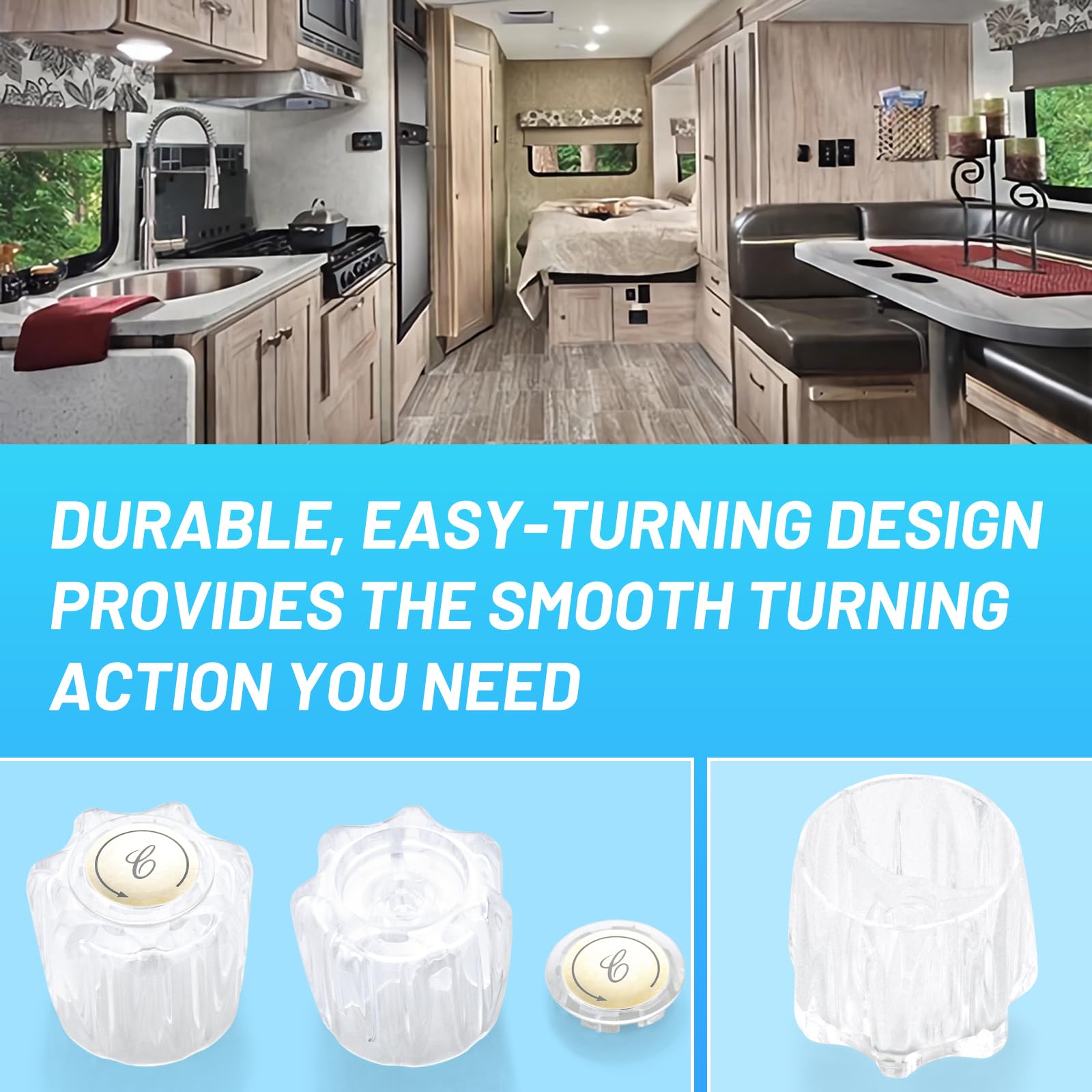 PuritySage Shower Faucet Handle Replacement,Compatible with Delta MP54260,Hot/Cold Shower Knobs with Acrylic Plastic(2-Pack)
