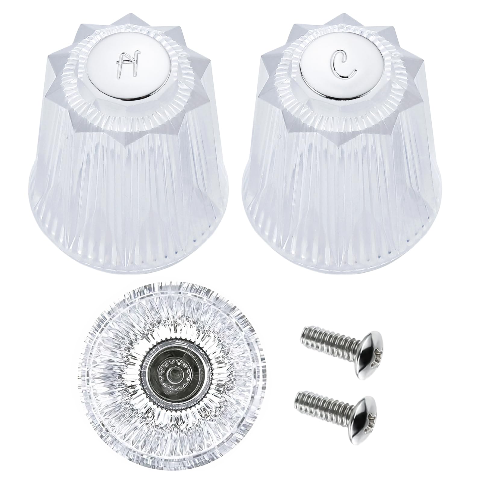 PuritySage Premium Shower Faucet Knob Replacement,Compatible with 88262 Price Pfister Contessa, Universal Clear Acrylic Plastic Hot/Cold Shower Faucet Handle,Easy Installation