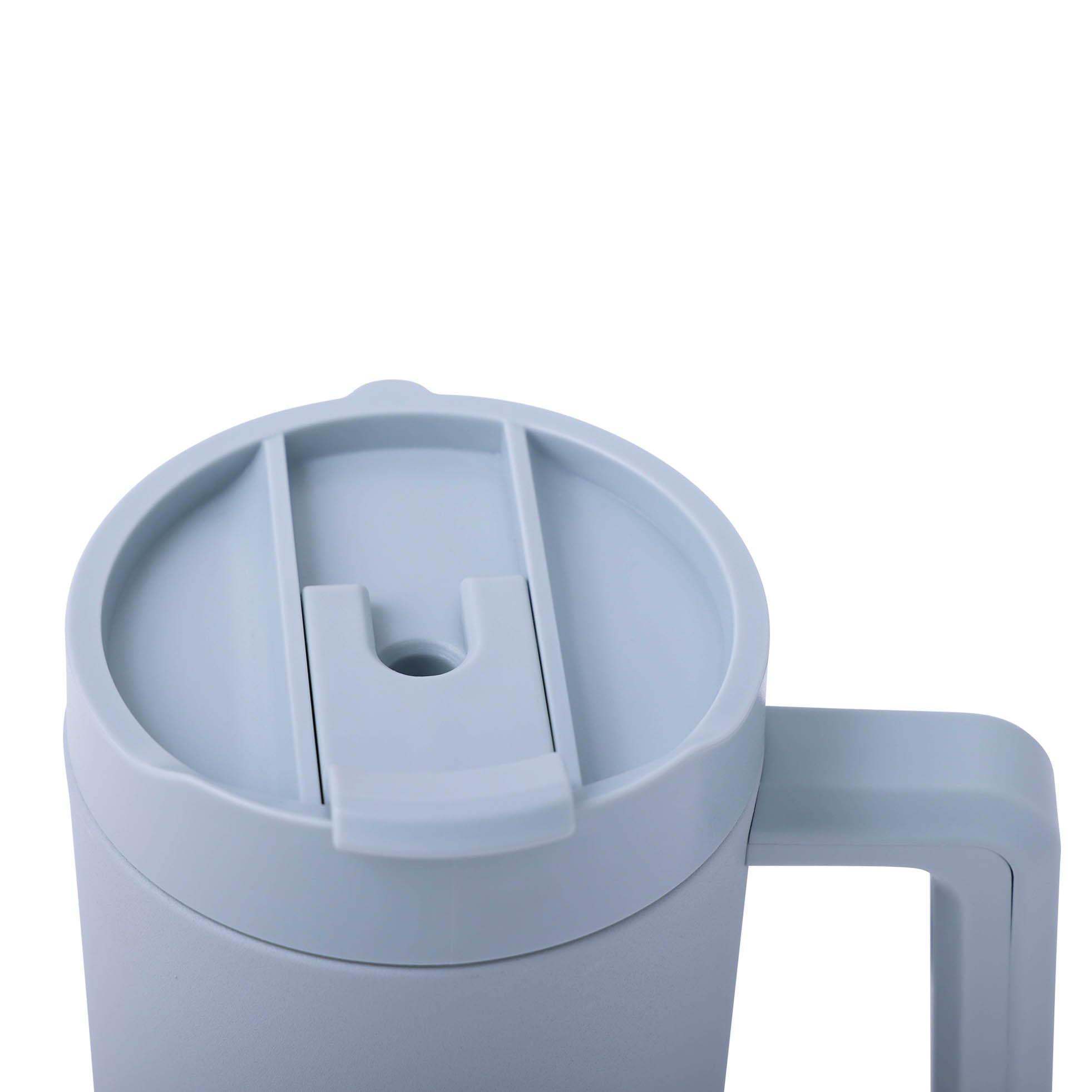 Manna Stainless Steel Double Wall Insulated Tumbler with Smart Seal Dual Sip Lid and Straw Fit Handle - 40 Oz - Ocean Mist Powder Coat