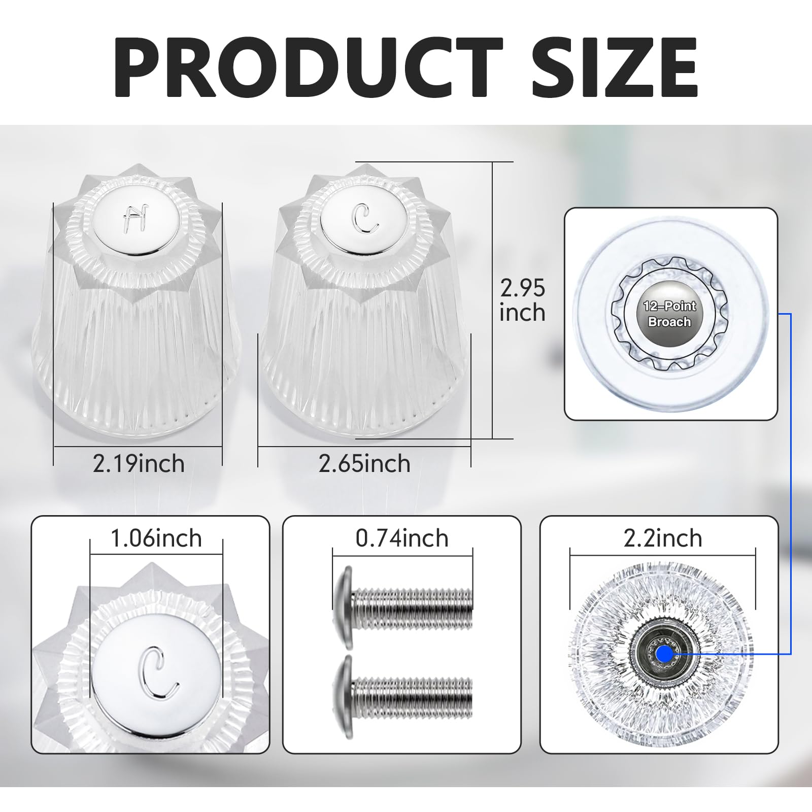 OasisFlow Shower Faucet Handle Replacement Compatible with 88262 Price Pfister(2pac)