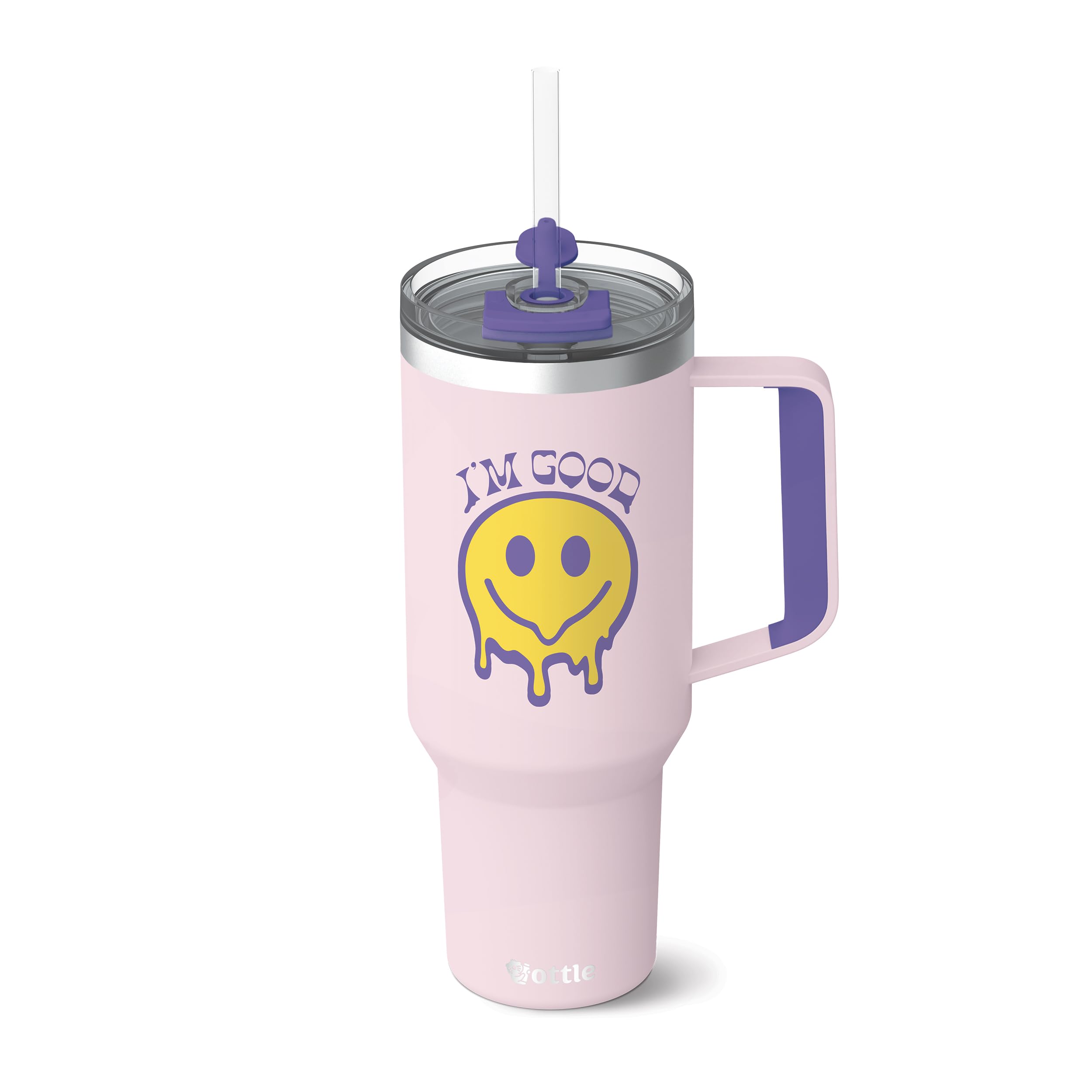 Ottle Deep Sea Diver 40 oz Insulated Tumbler with Handle and Straw Lid - Leak Proof, Cupholder Friendly Travel Mug - Stainless Steel Double Wall Water Bottle for Hot and Cold Drinks - I'm Good