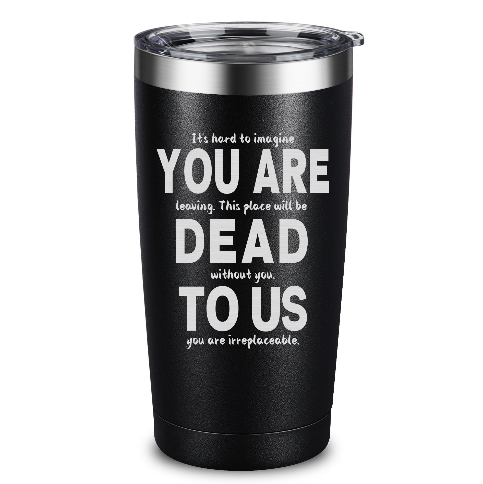 ARIABLE Farewell Gifts for Coworkers - Coworker Leaving Gifts for Women & Men - Going Away Goodbye Coworker New Job, Good Luck Gifts for Coworkers, Friends, Boss, 20oz Engraved Tumbler, Black