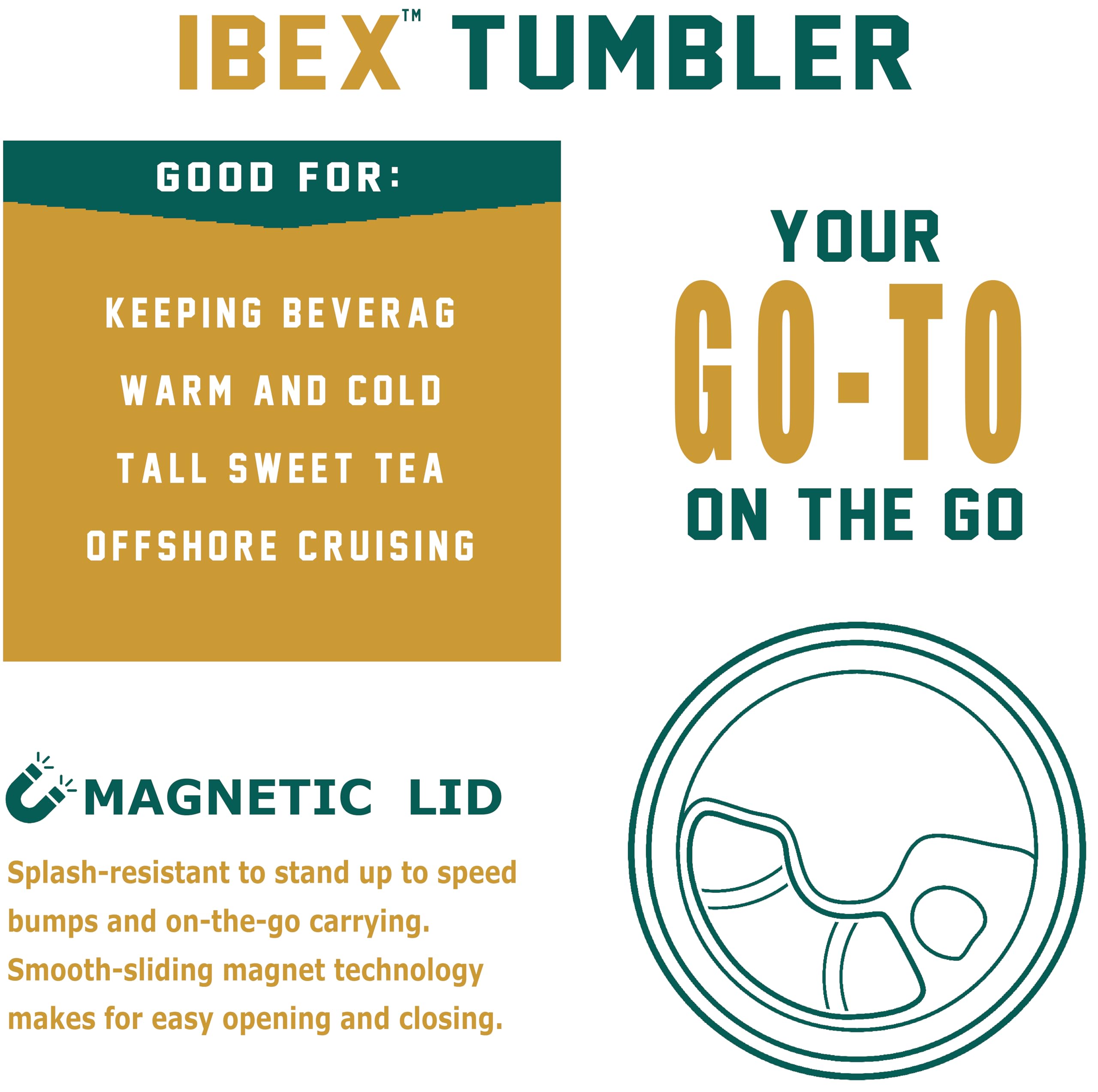iBEX Tumbler 20 oz Stainless Steel Vacuum Insulated Tumbler With Magnetic Slider Lid (Navy)