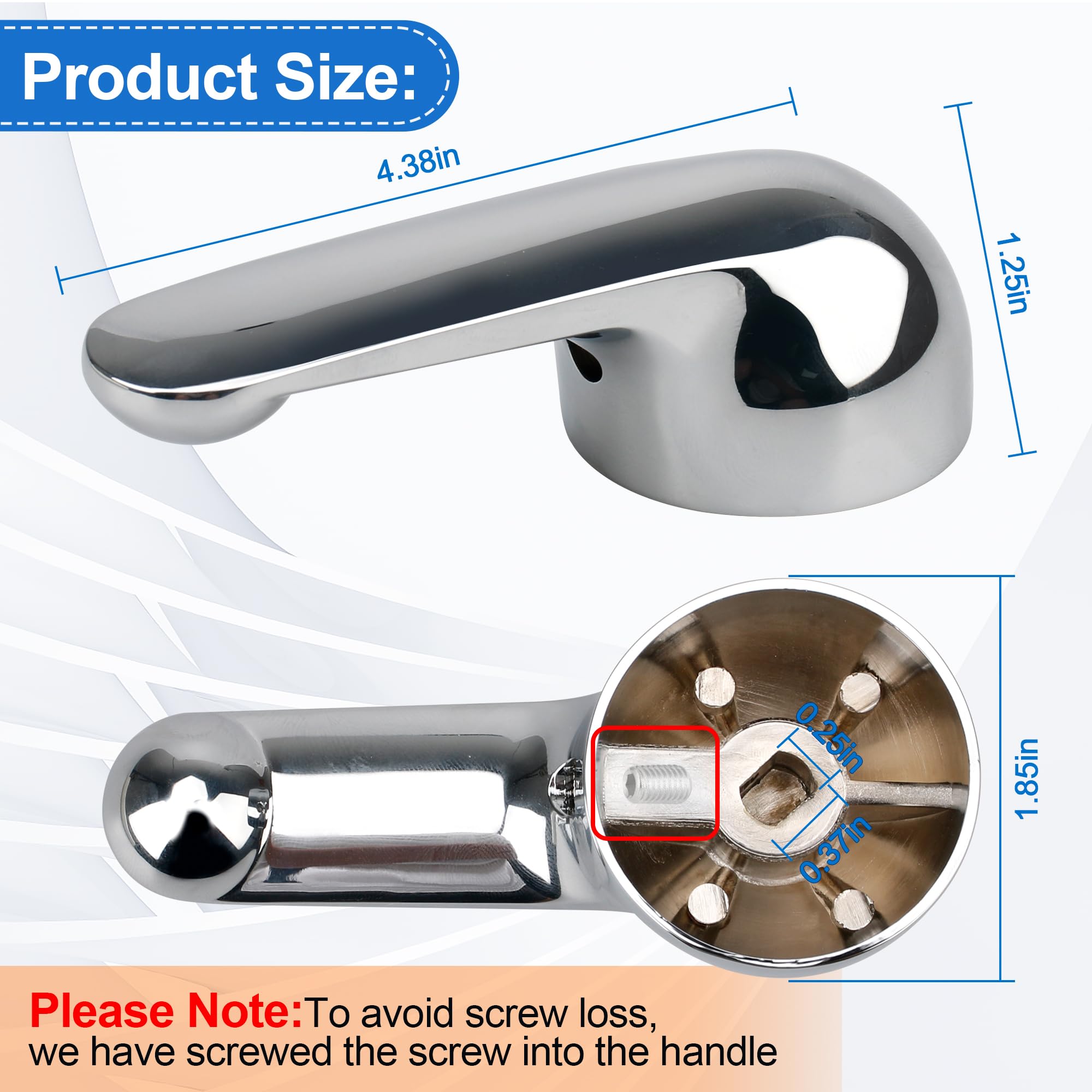H79 Shower Handle Compatible with Delta Tub & Shower Single Metal Lever Handle, for Delta 1300/1400 Series Faucet Handle Replacement Chrome, Shower Replacement Parts with Screw & Wrench