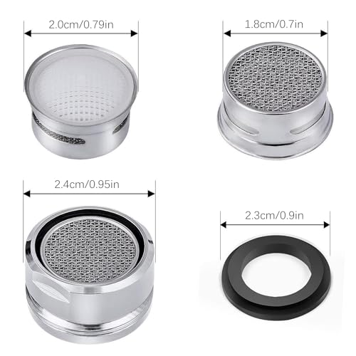 CoguZed 4Pcs Rotatable Sink Aerators, Water-saving Faucet Aerators for Kitchen and Bathroom, Easy Installation, Anti-splash